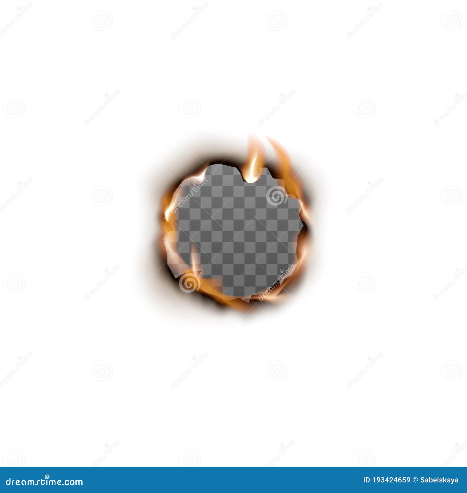Round Hole with Burning Edges and Transparent Empty Inside Stock Vector ...