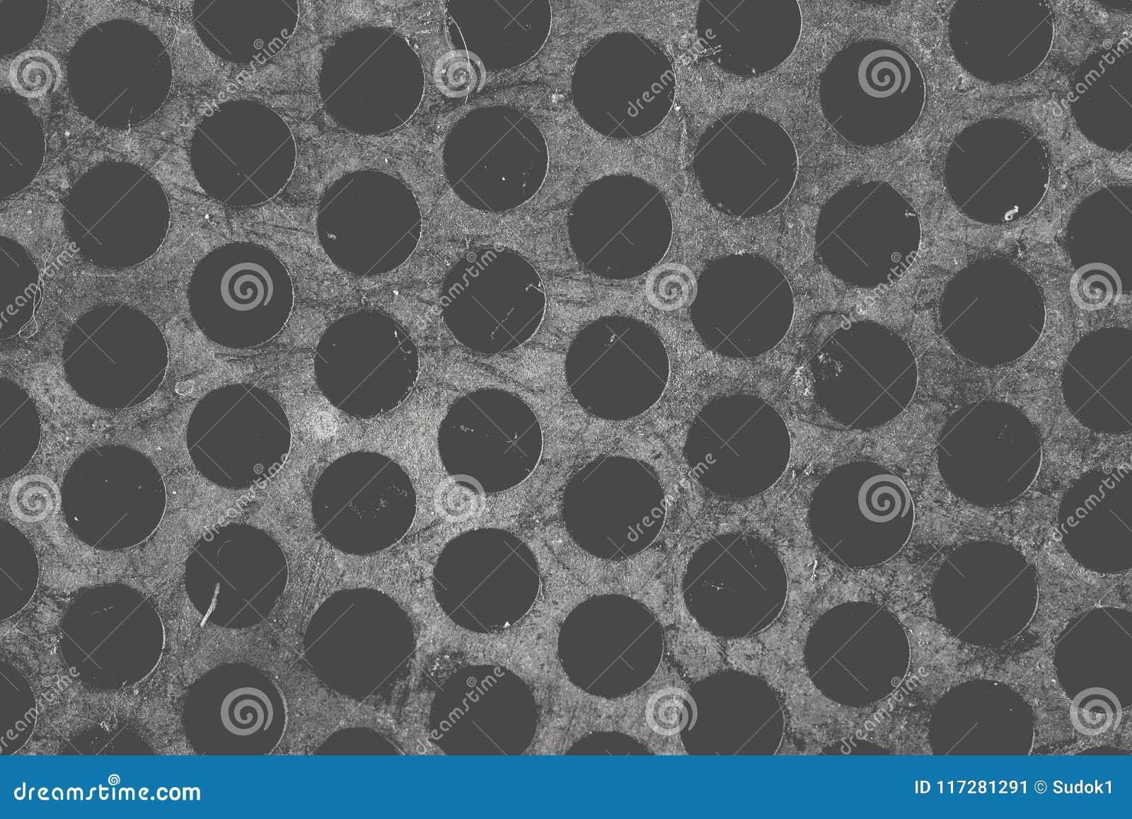 Round-hole Grid Close-up As A Industrial Textured Background Royalty ...