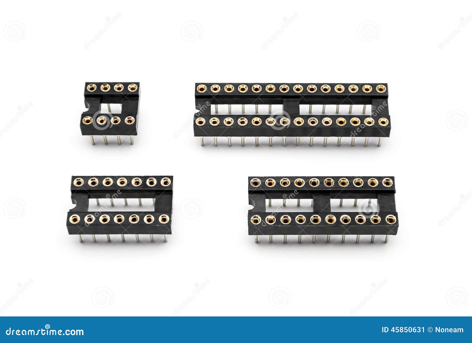 Round Hole Pin IC Sockets stock image. Image of conductor - 45850631