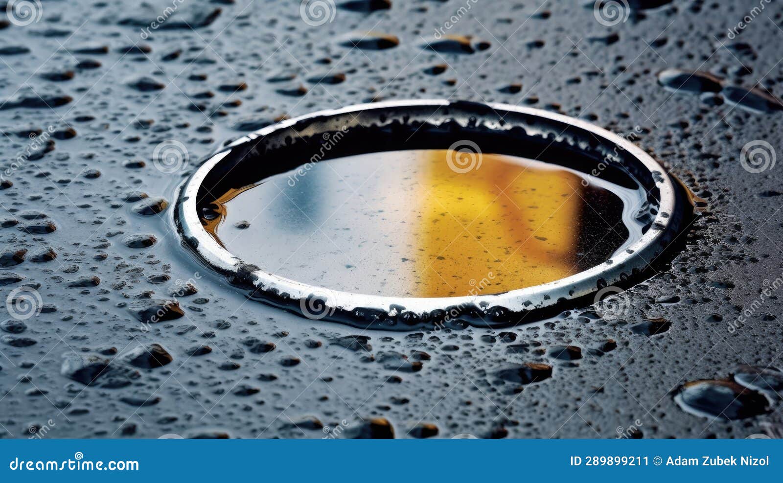 A Round Hole in Wet Surface Stock Illustration - Illustration of ...
