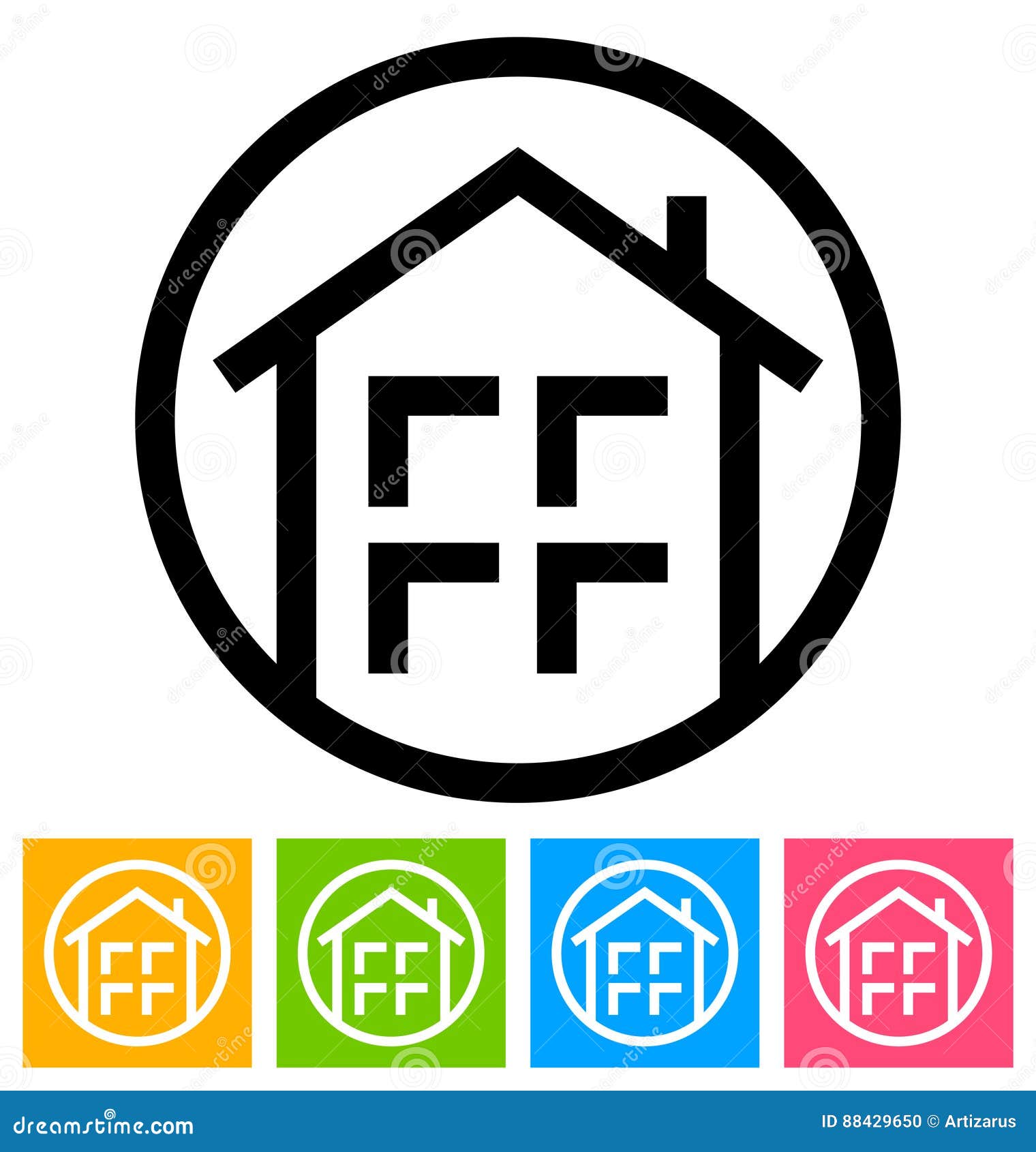 Round Home Symbol stock vector. Illustration of green - 88429650