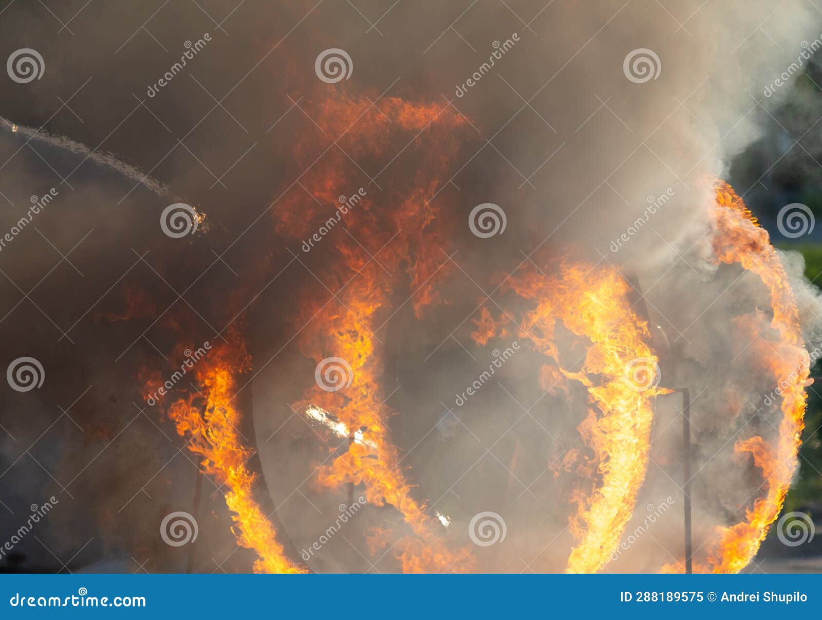 Round hoop of fire flame stock image. Image of warm - 288189575