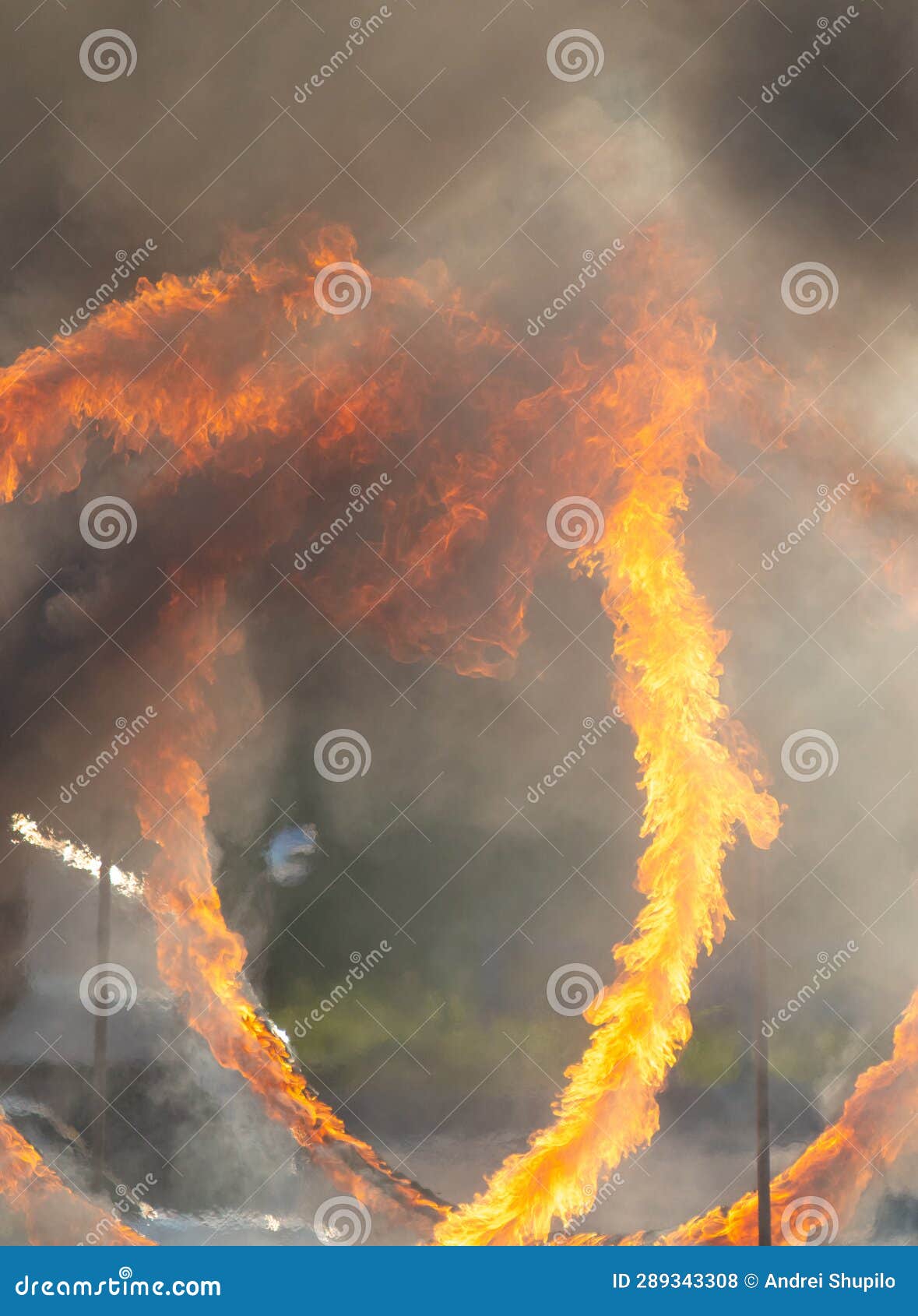 Round hoop of fire flame stock photo. Image of light - 289343308