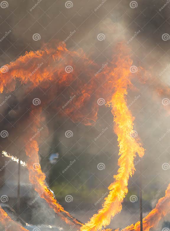 Round hoop of fire flame stock photo. Image of light - 289343308
