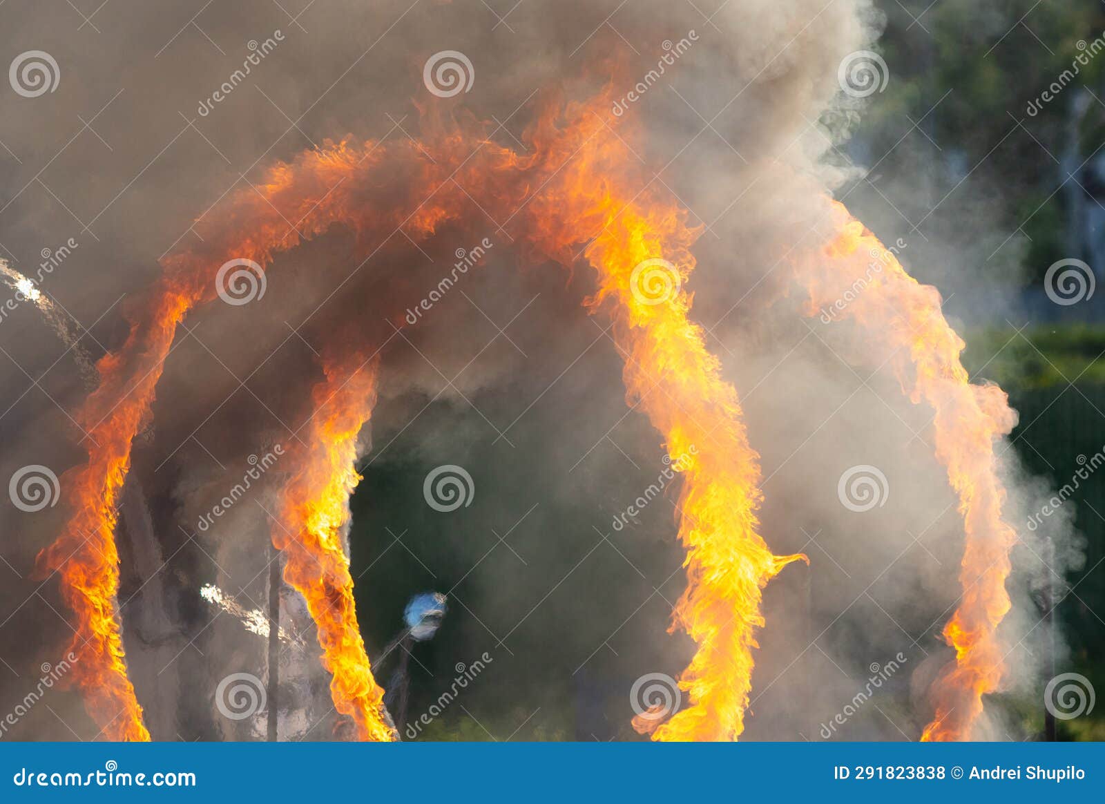 Round hoop of fire flame stock photo. Image of design - 291823838