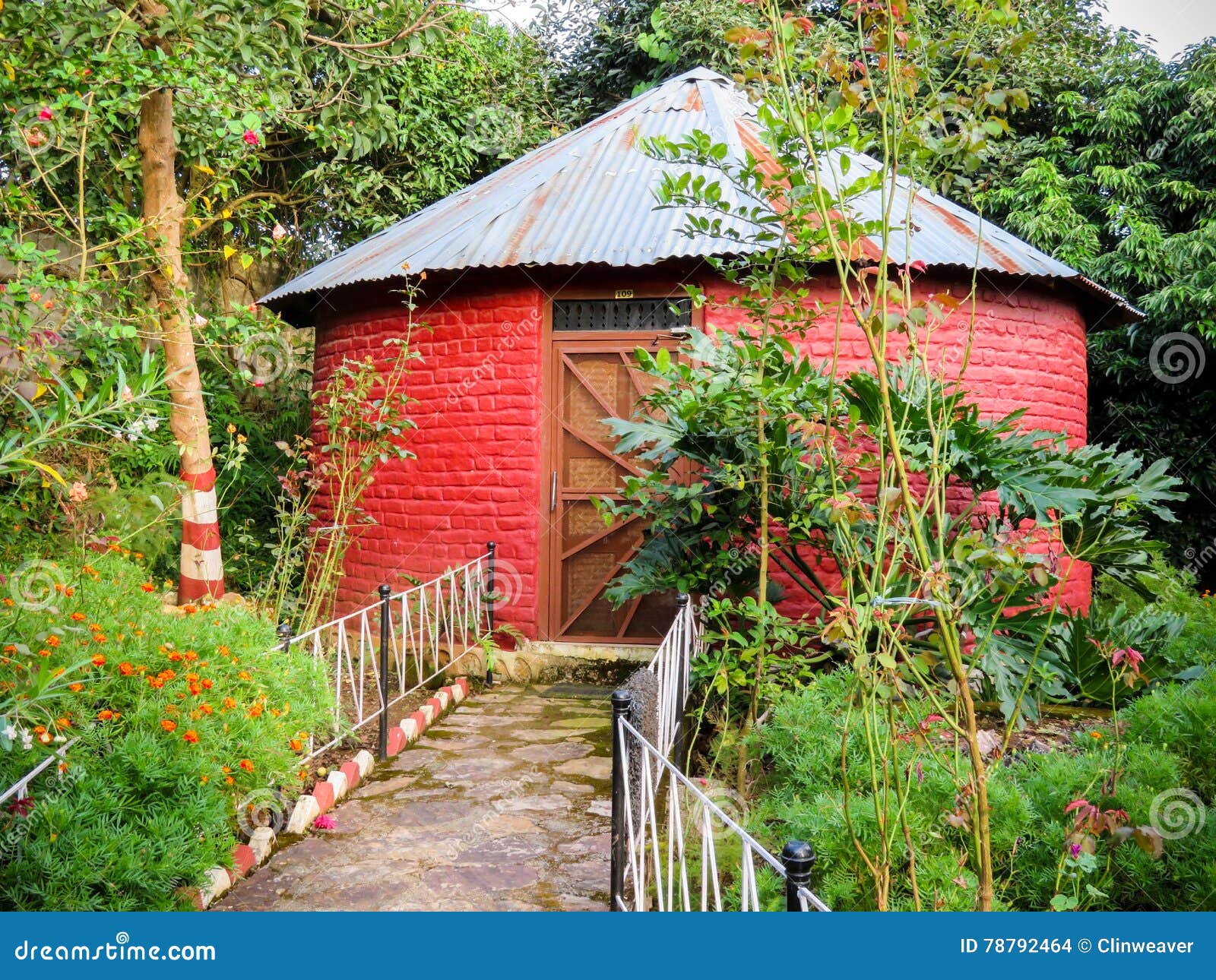 Round House in Garden stock photo. Image of walkway, flora - 78792464