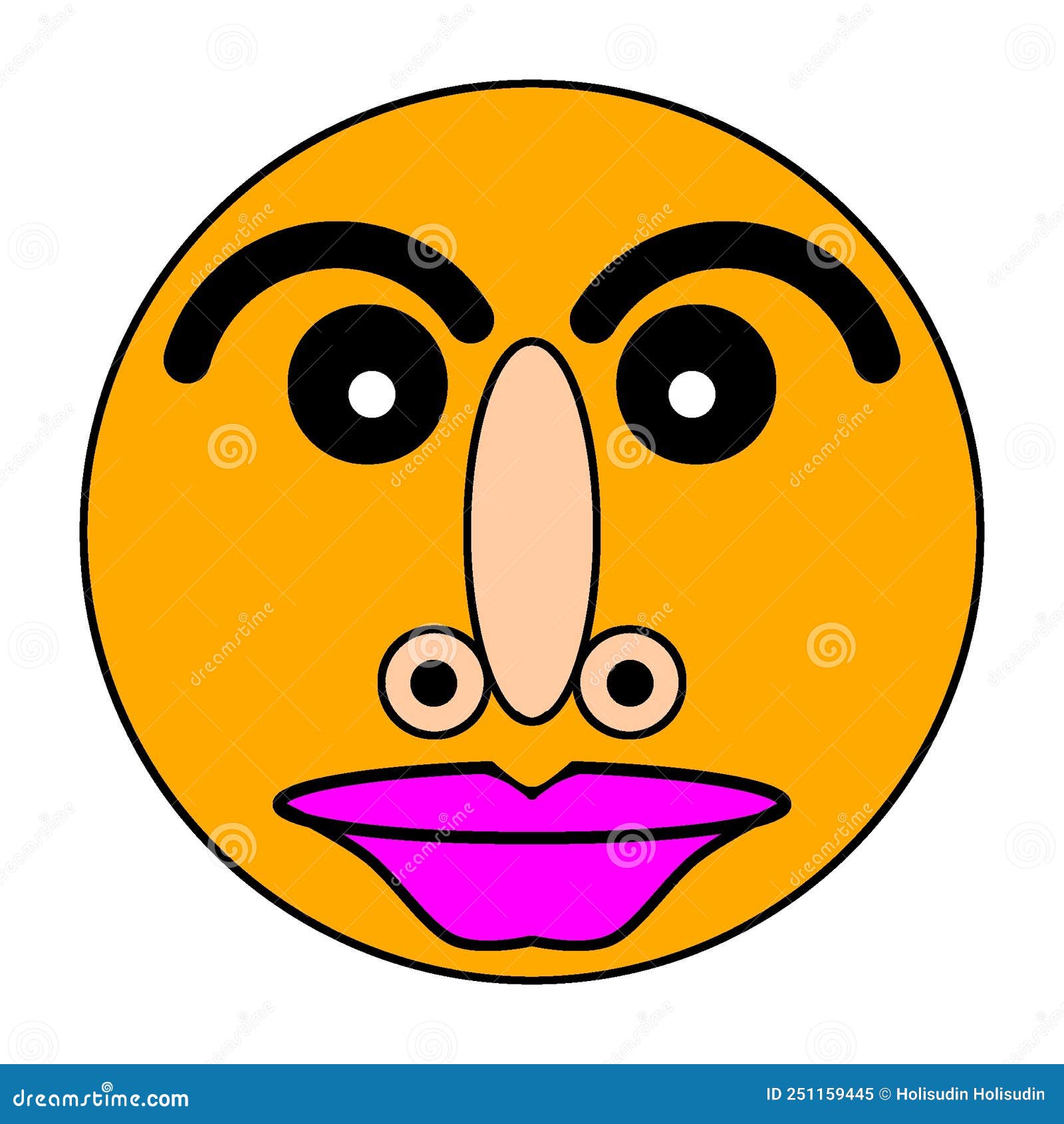 Round human face character stock illustration. Illustration of font ...