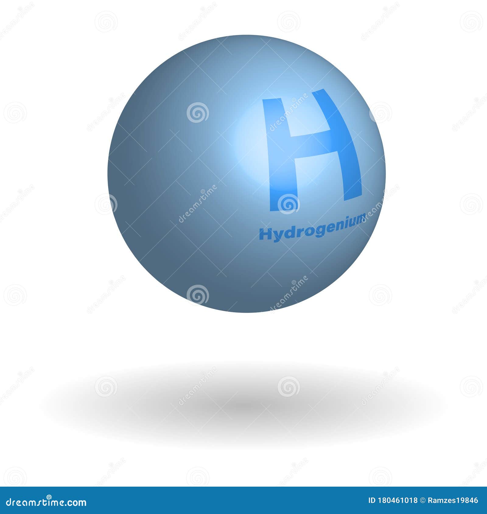 Round Hydrogen Molecule, Chemical Element of the Periodic Table. Flat ...