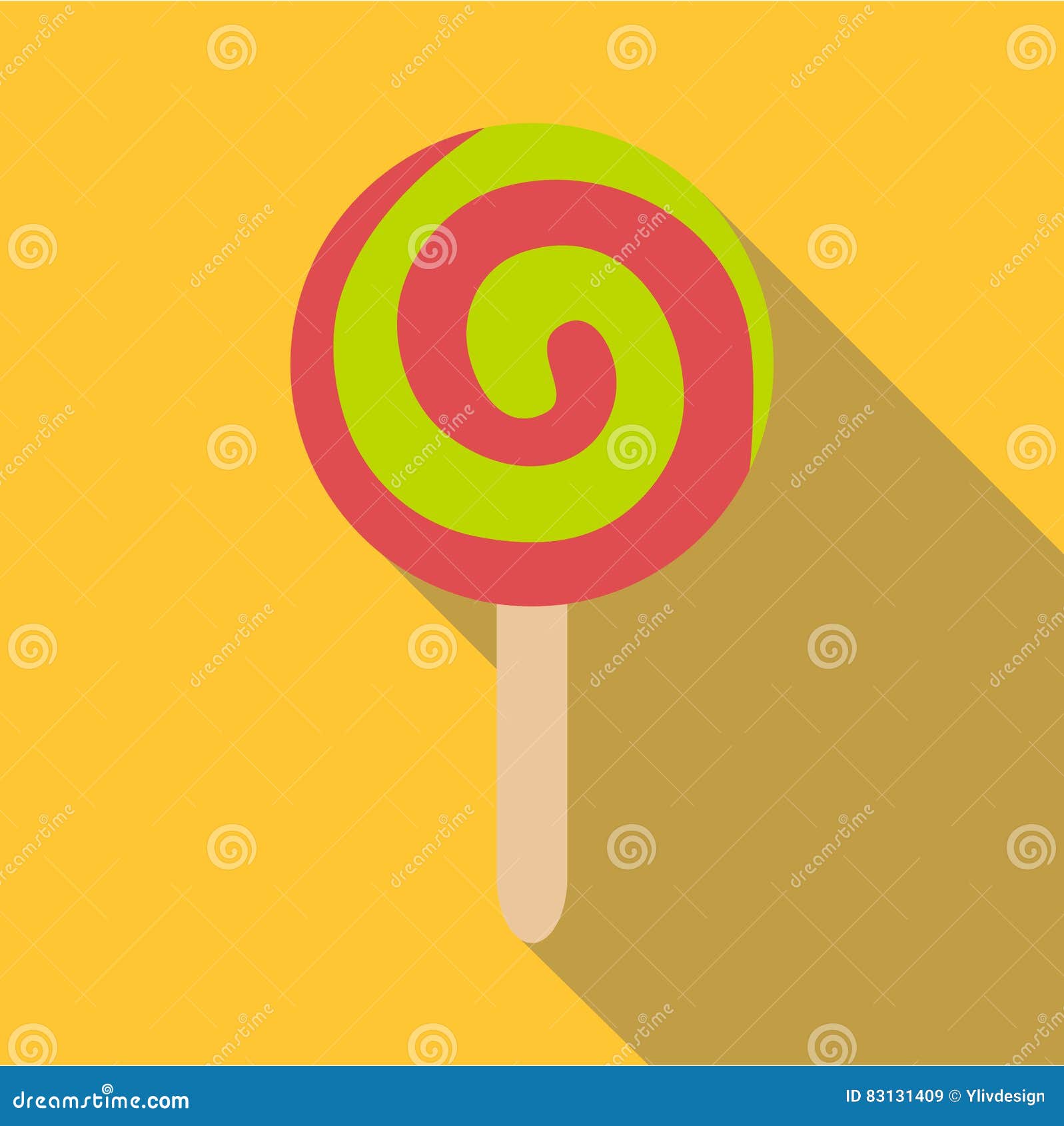 Round Ice Cream Icon, Flat Style Stock Vector - Illustration of ...