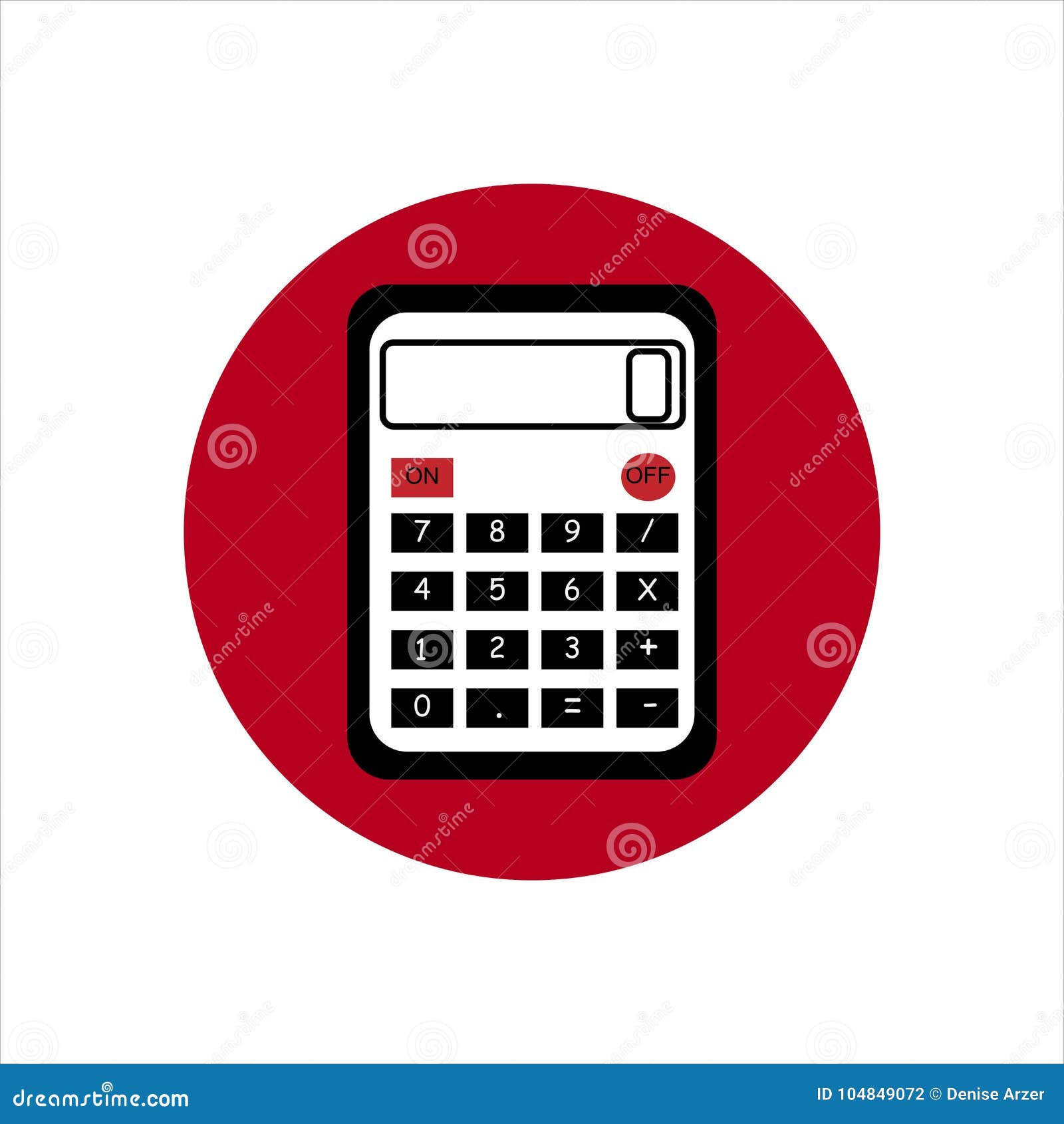 Round Icon with a Calculator. Stock Vector - Illustration of digital ...
