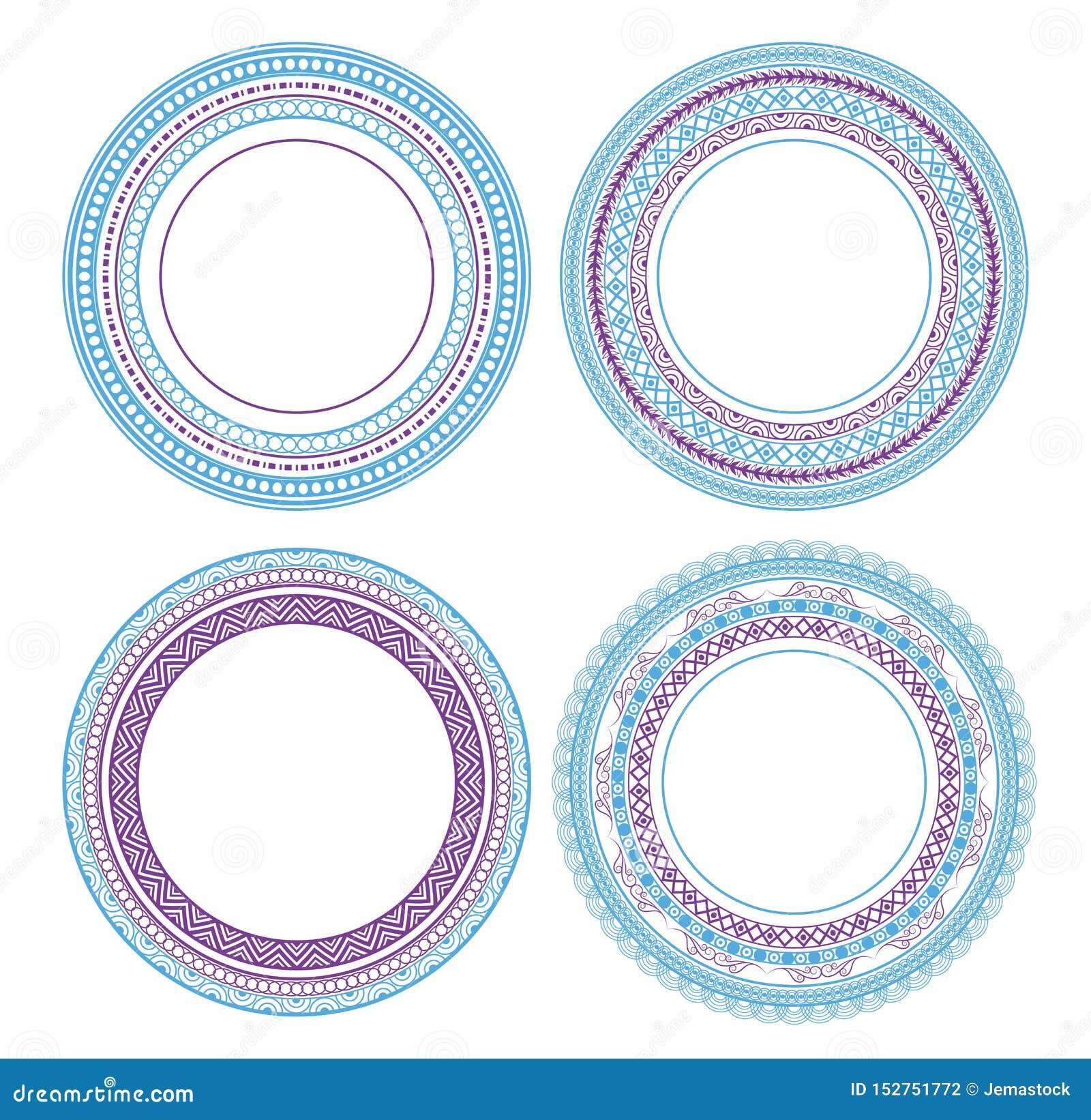 Round Icon Decorative Emblems Cartoon Stock Vector - Illustration of ...