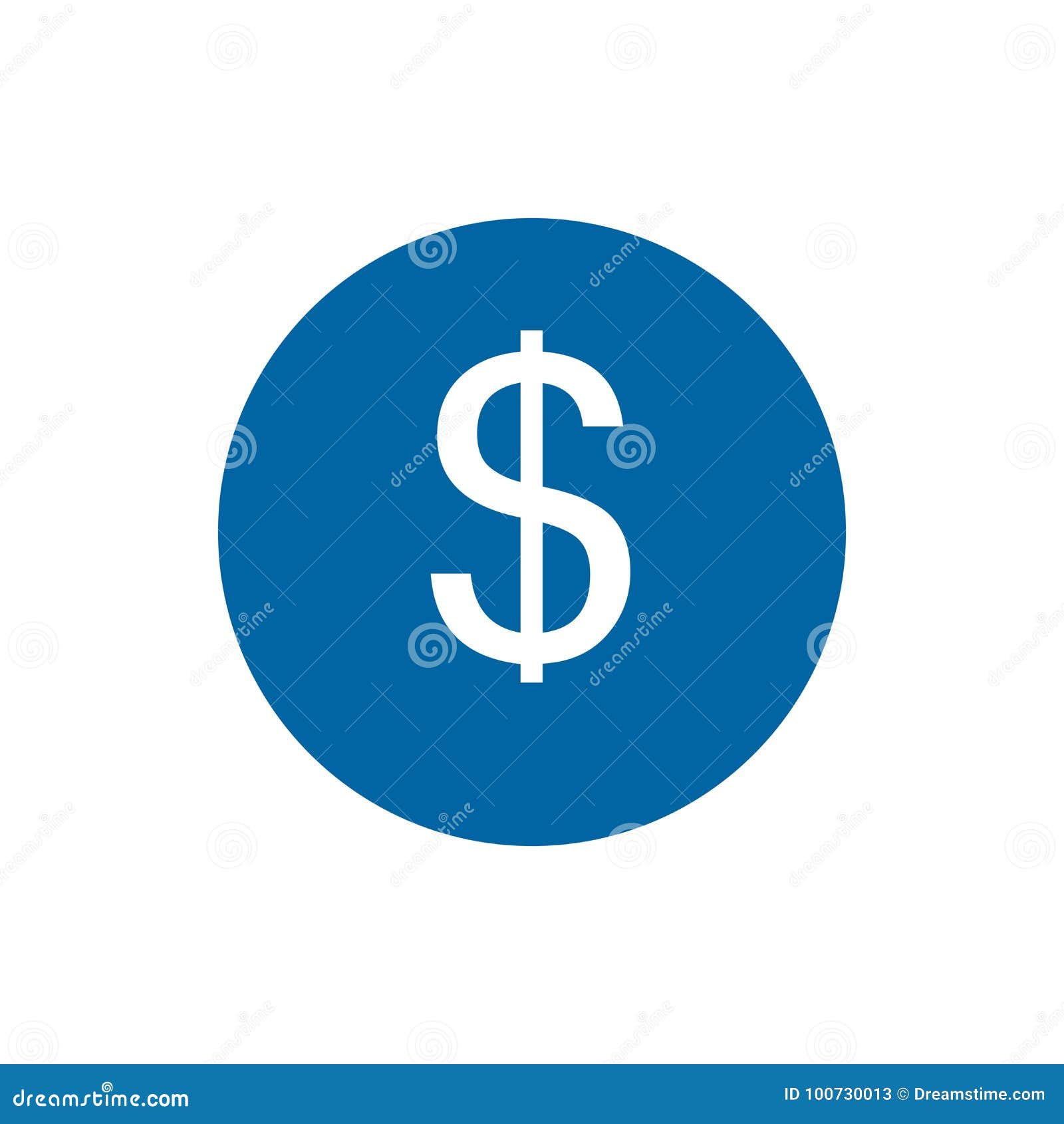 Round icon of dollar sign. stock vector. Illustration of sell - 100730013