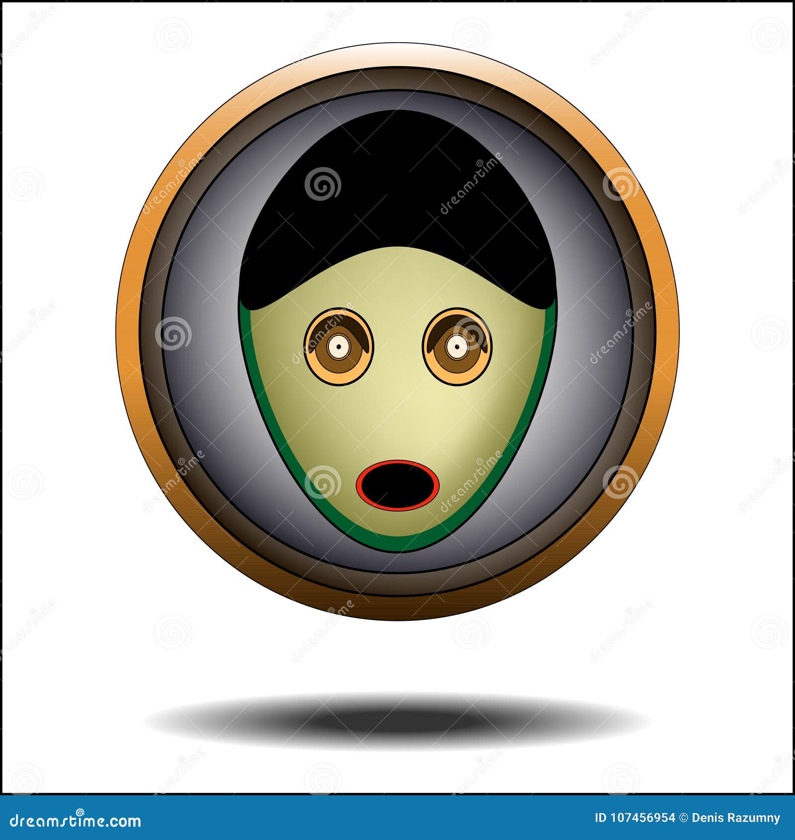 Round icon with the face stock vector. Illustration of shadow - 107456954