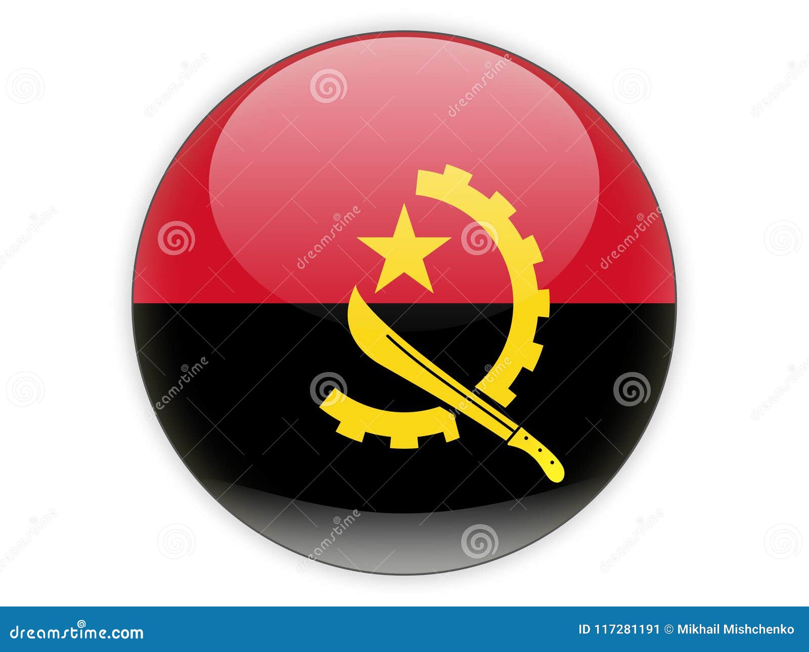 Round Icon with Flag of Angola Stock Illustration - Illustration of ...