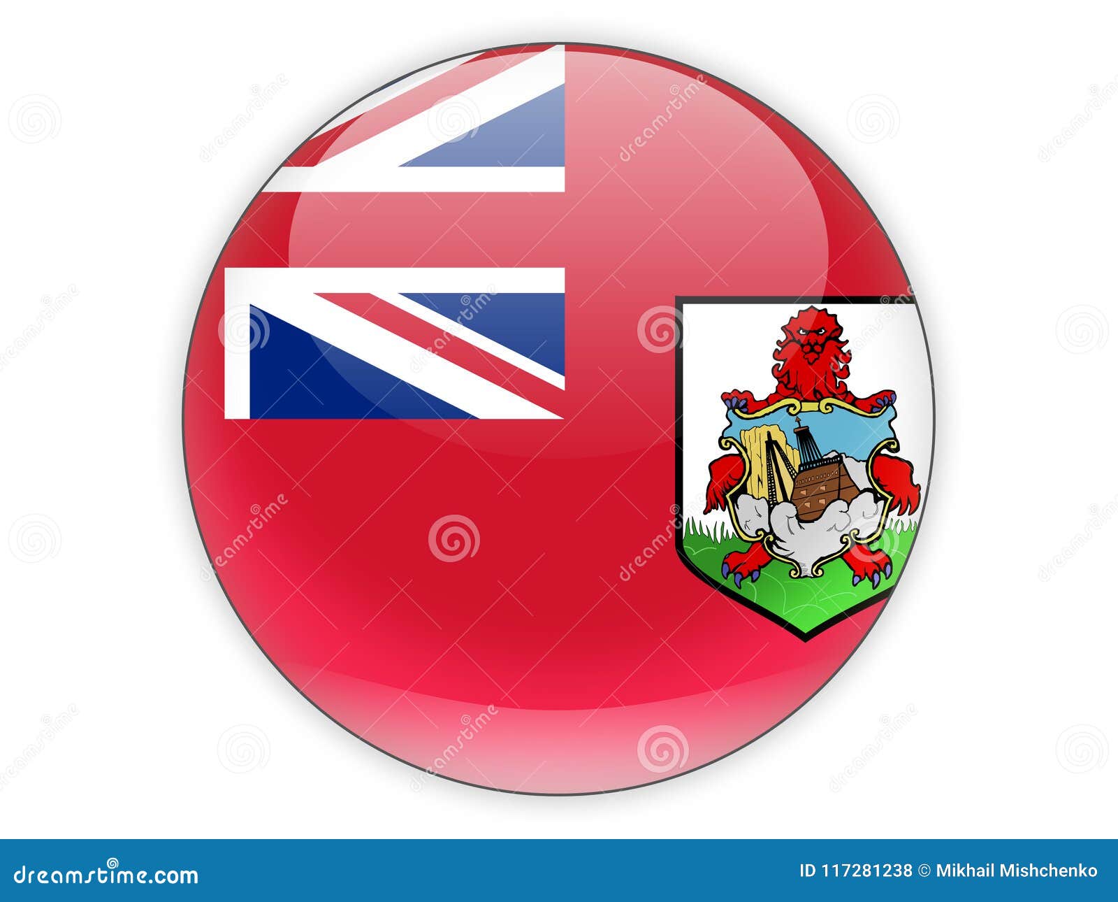 Round Icon with Flag of Bermuda Stock Illustration - Illustration of ...