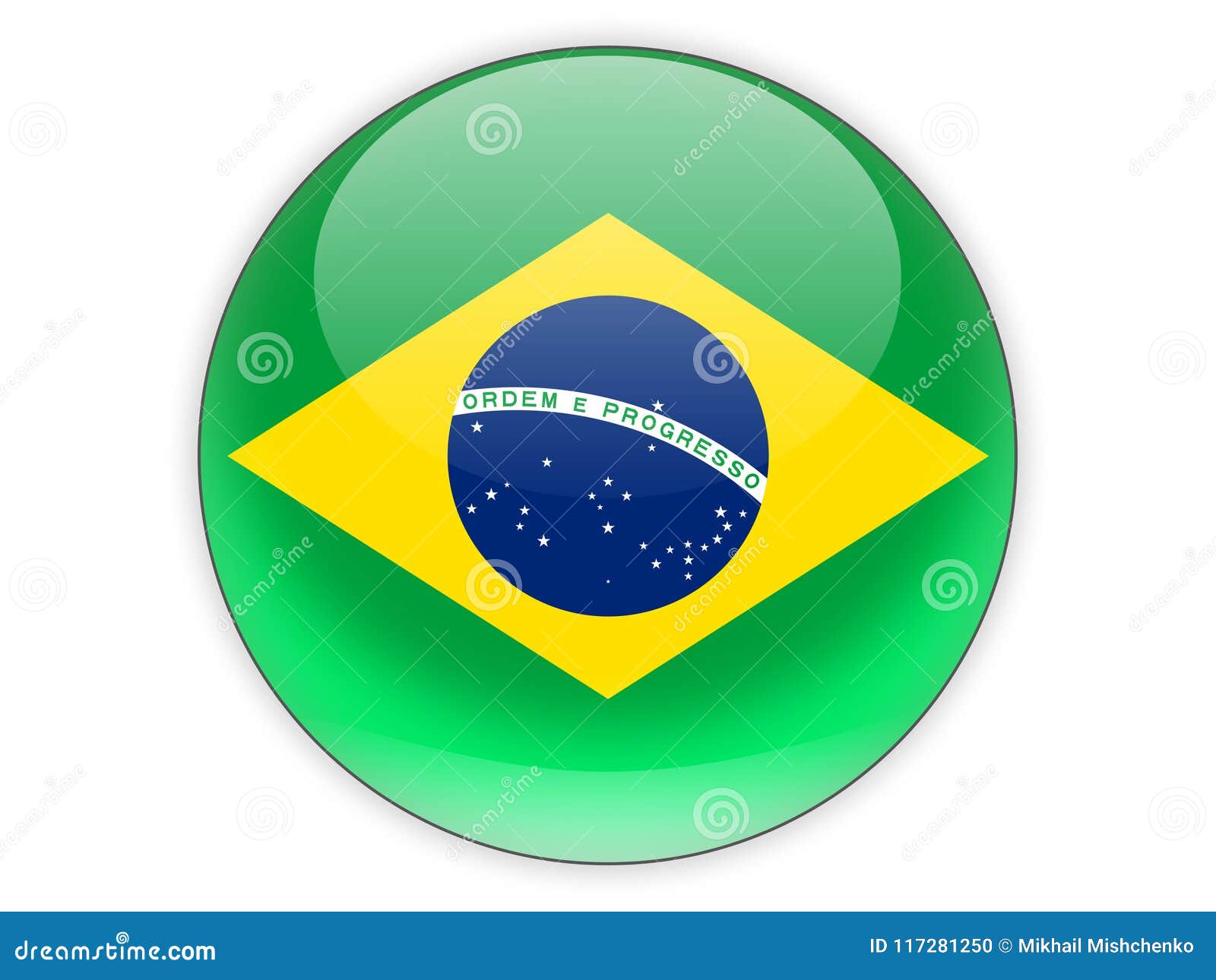 Round Icon with Flag of Brazil Stock Illustration - Illustration of ...