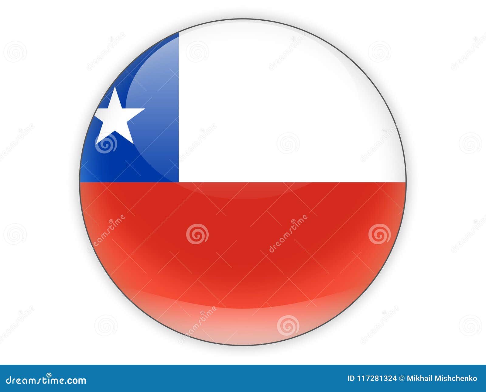 Round Icon with Flag of Chile Stock Illustration - Illustration of ...