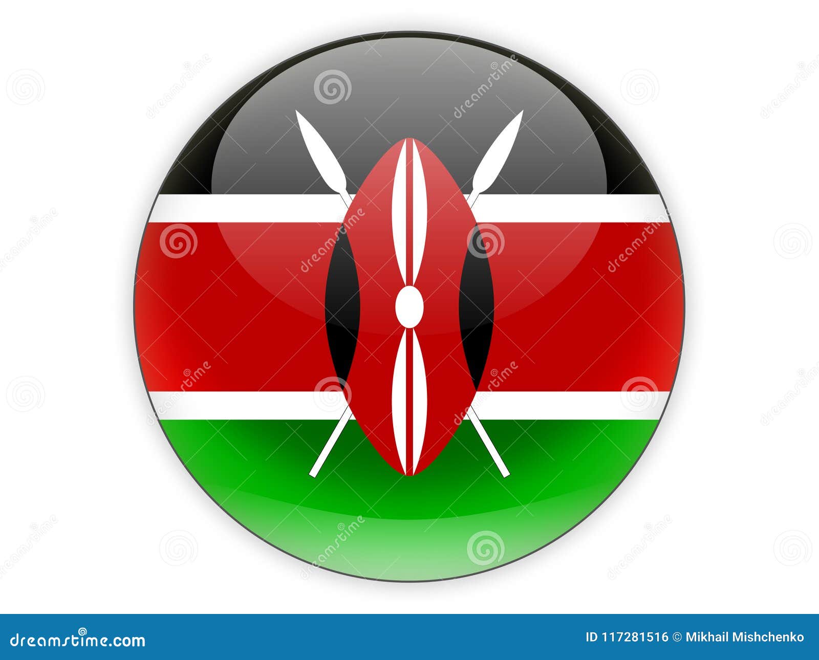 Round Icon with Flag of Kenya Stock Illustration - Illustration of icon ...