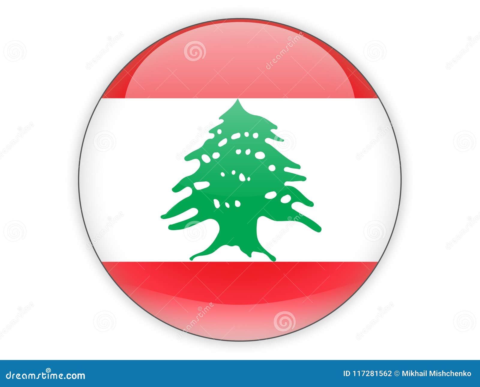 Round Icon with Flag of Lebanon Stock Illustration - Illustration of ...