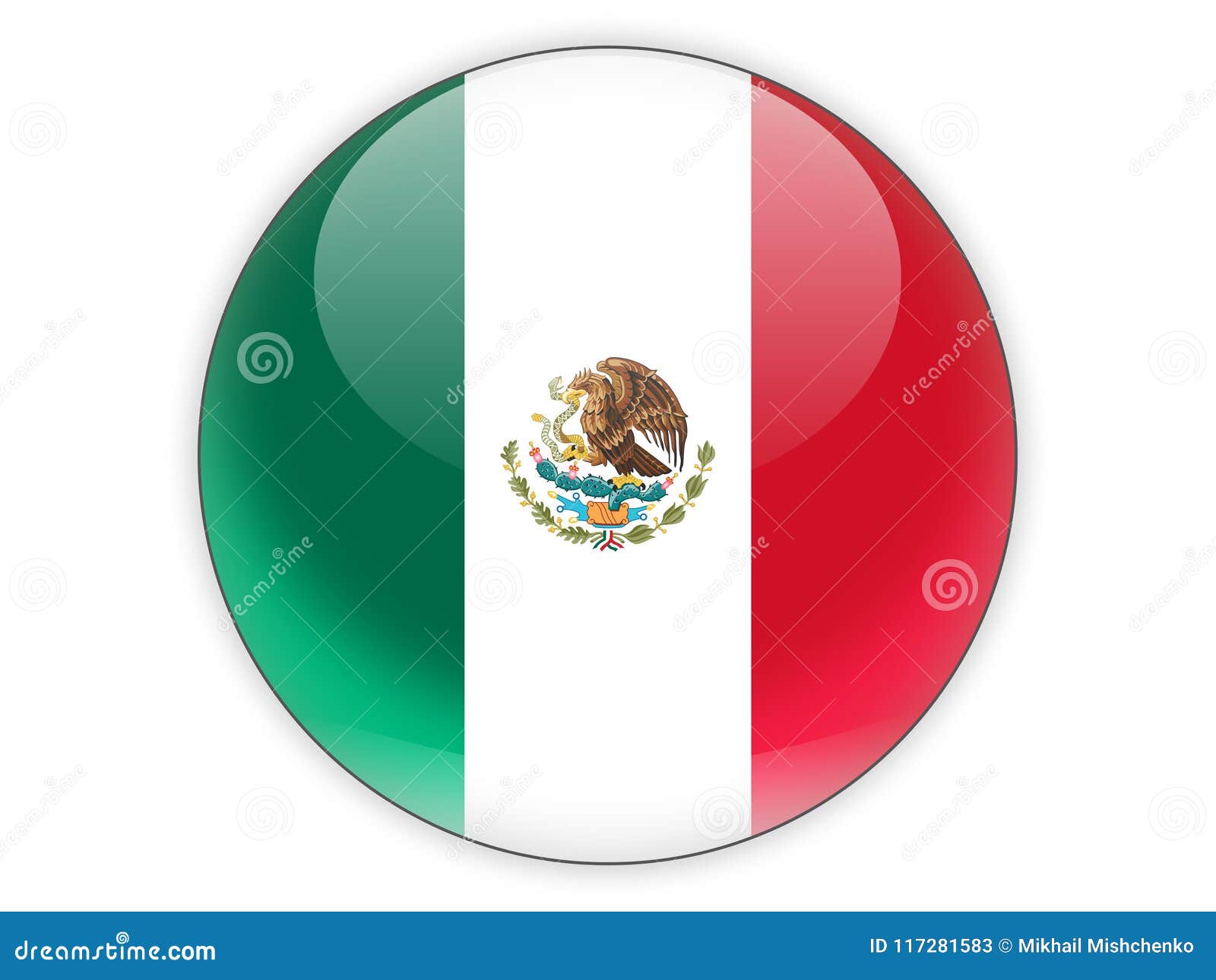 Round Icon with Flag of Mexico Stock Illustration - Illustration of ...