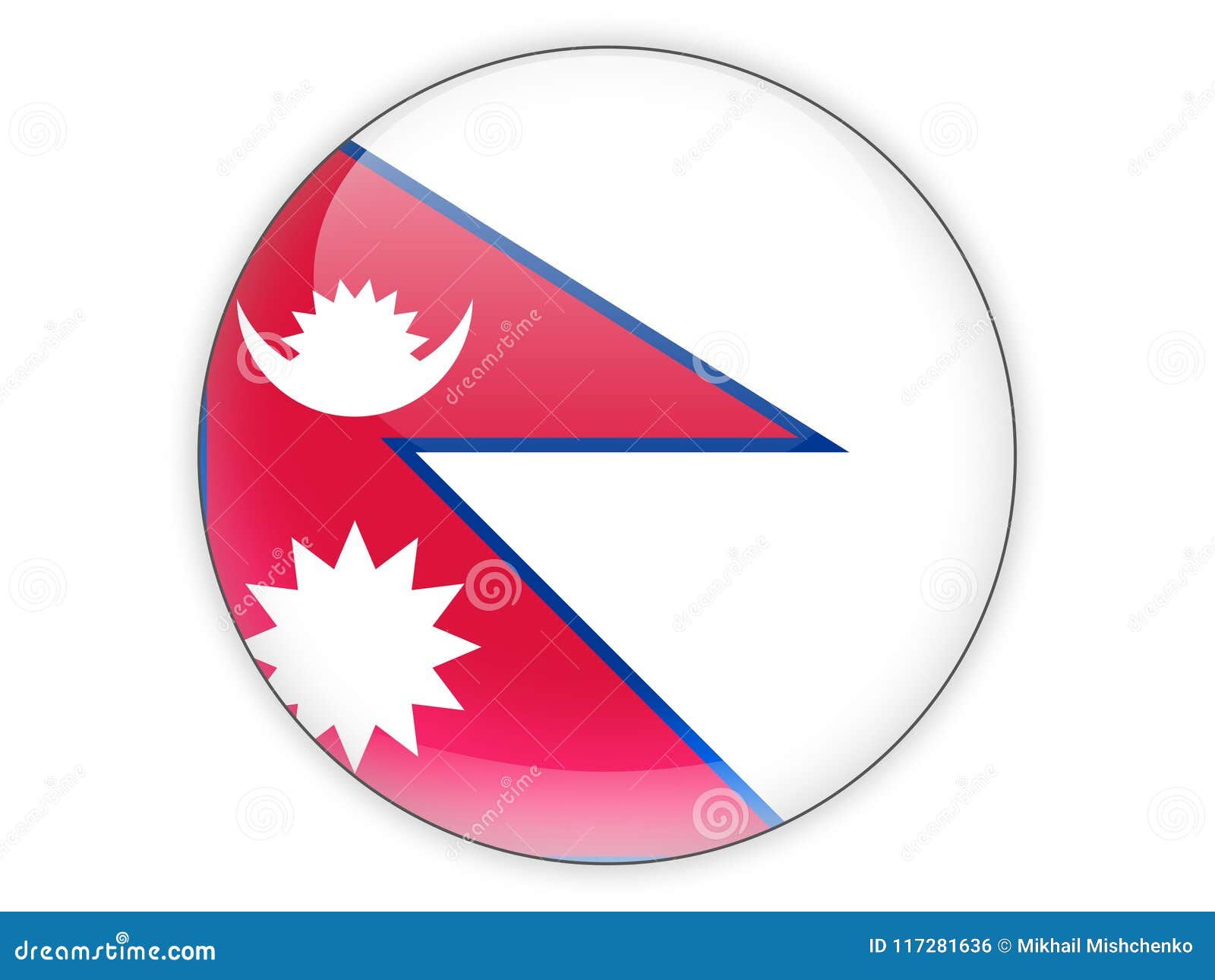 Round Icon with Flag of Nepal Stock Illustration - Illustration of ...