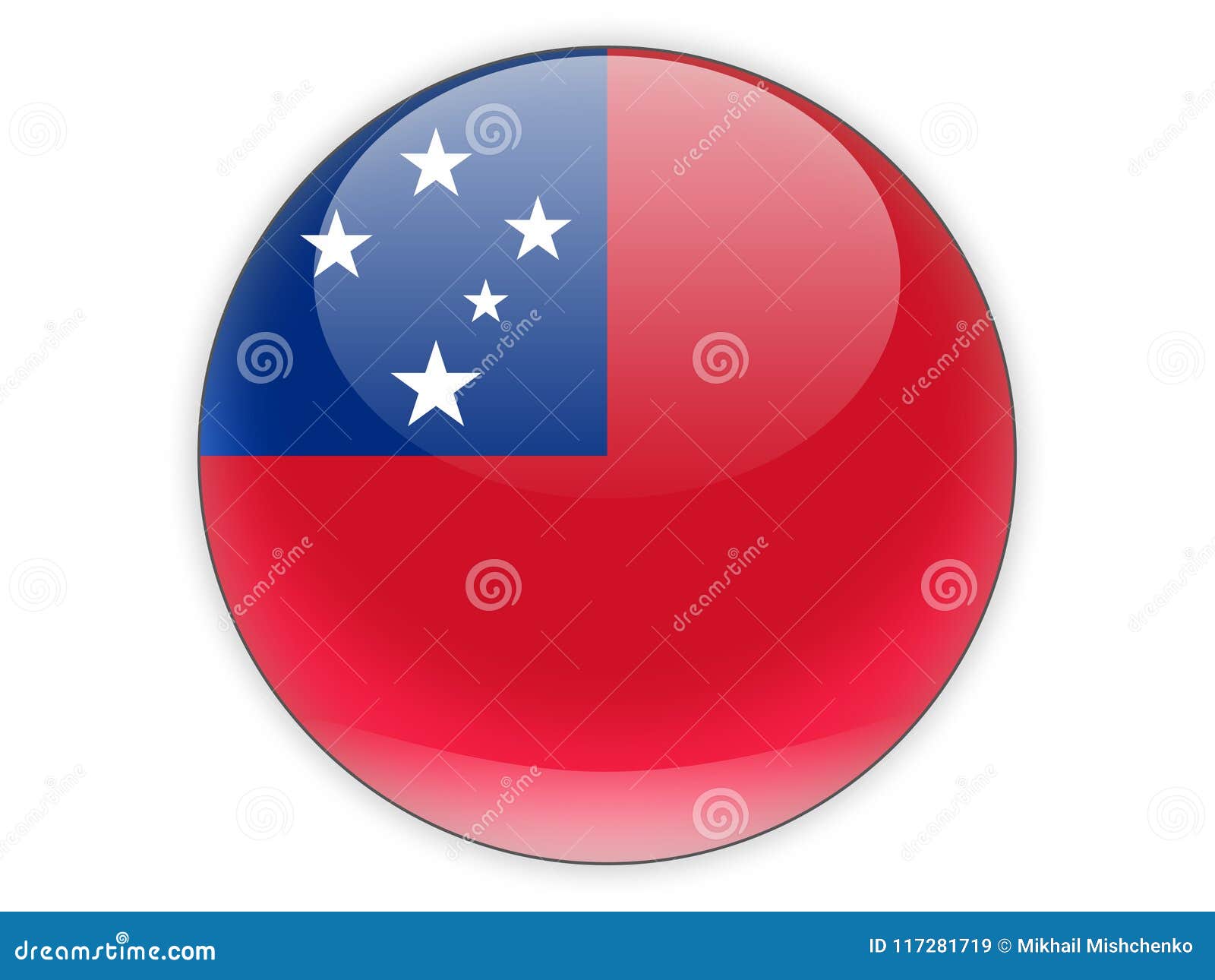 Round Icon with Flag of Samoa Stock Illustration - Illustration of ...