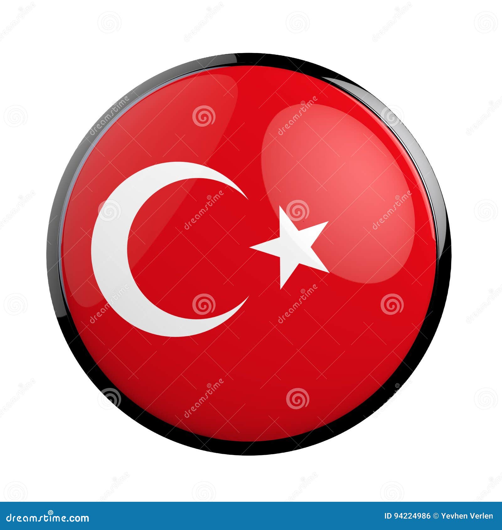 Round icon flag of Turkey. stock illustration. Illustration of flag ...