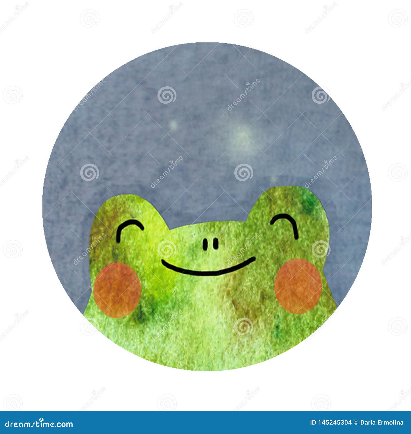 Round icon with a frog stock illustration. Illustration of isolated ...