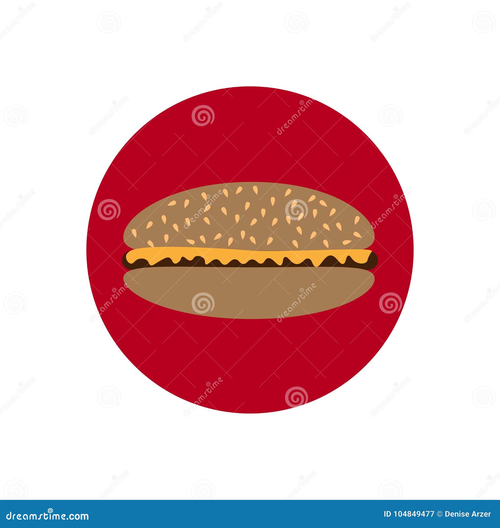 Round Icon with a Hamburger. Stock Vector - Illustration of nutrition ...