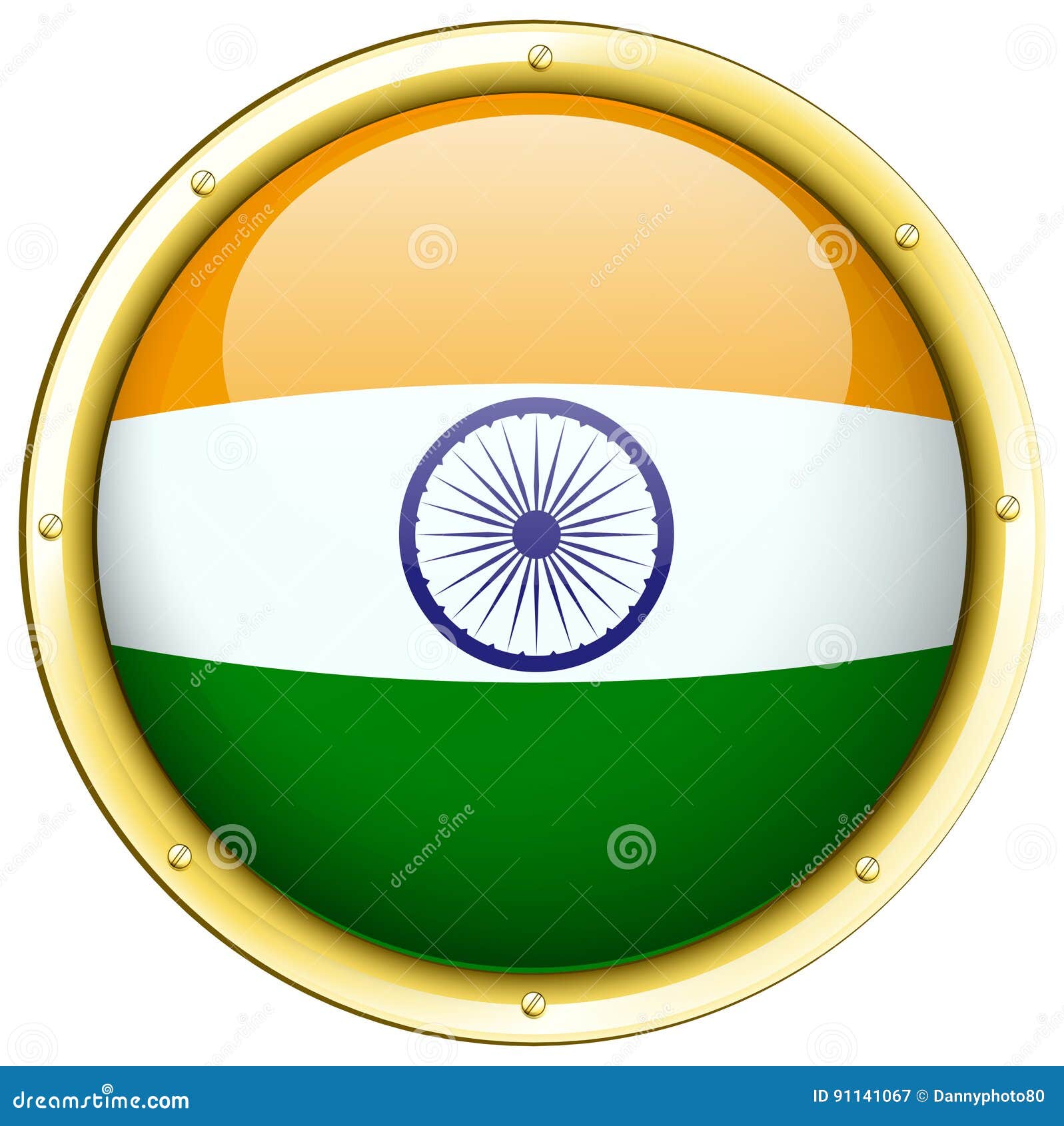 Round icon for India flag stock vector. Illustration of circle - 91141067
