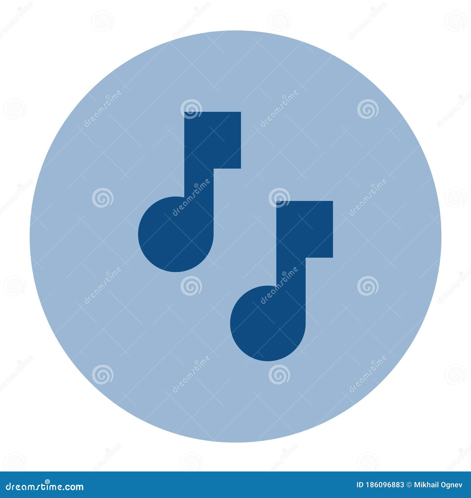 Round Icon with Musical Notes. Stock Vector - Illustration of audio ...
