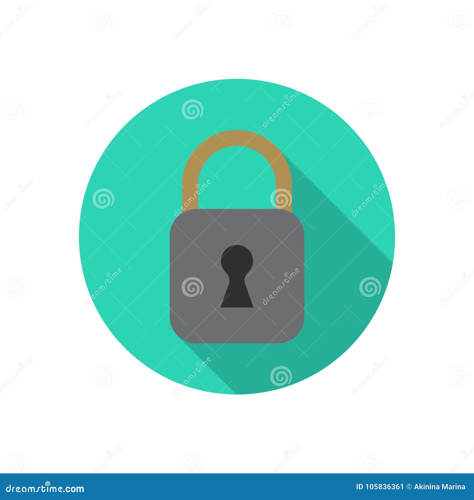 Round icon security lock stock vector. Illustration of colored - 105836361