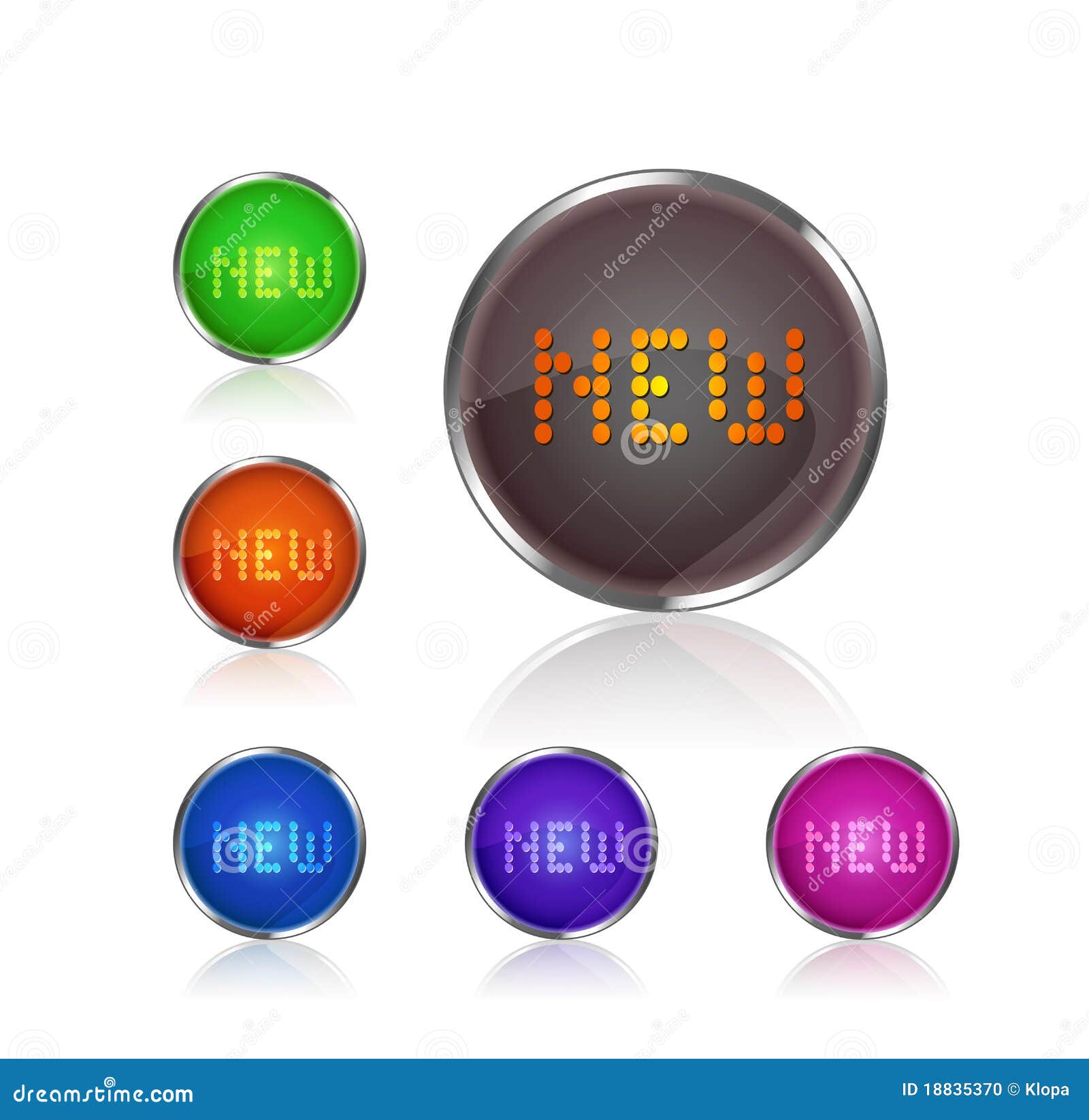 Round Icon Set with Word New Stock Vector - Illustration of button ...