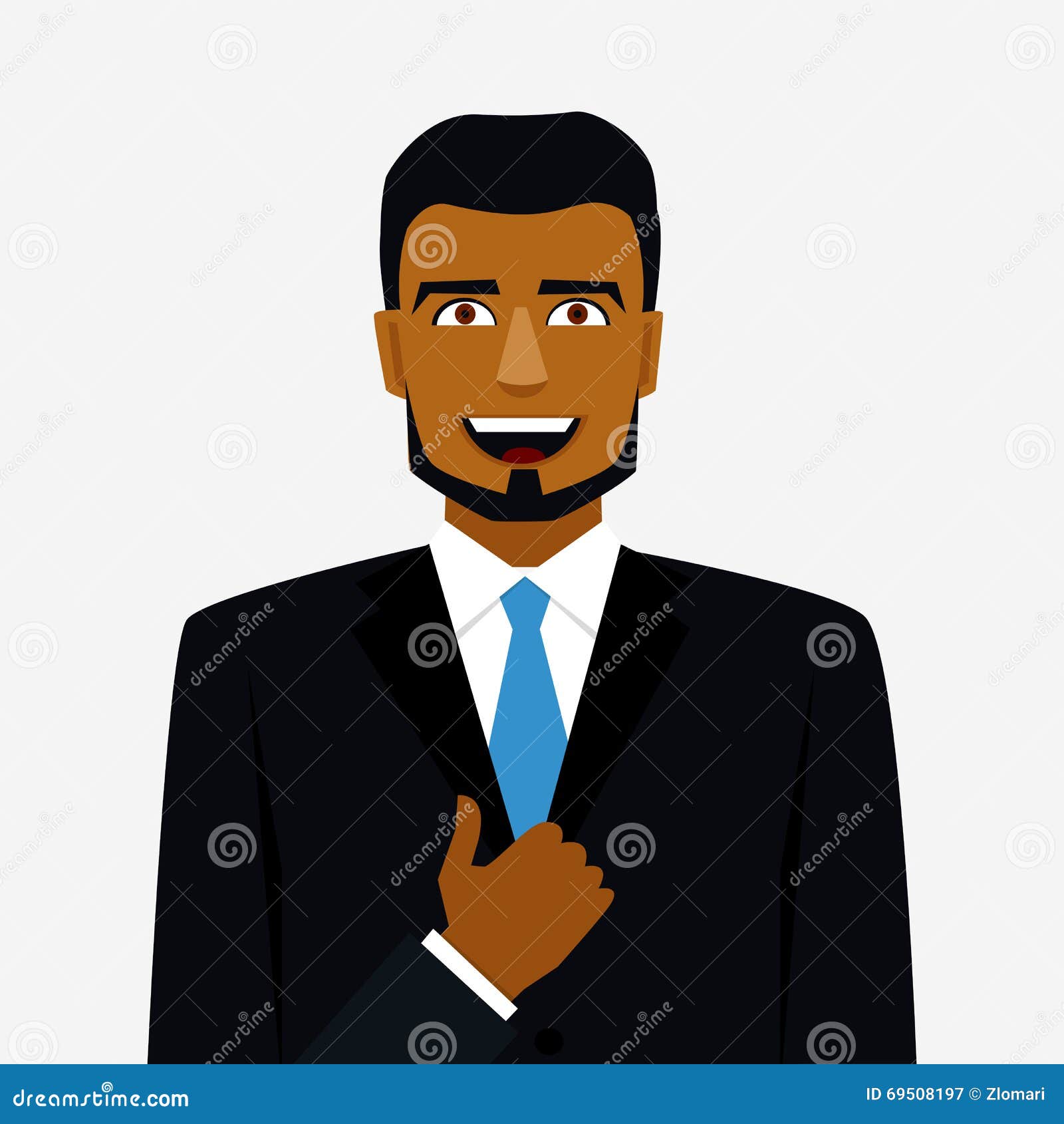 Round Icon with Smiling Arab Man in Suit and Thumb Up Stock Vector ...