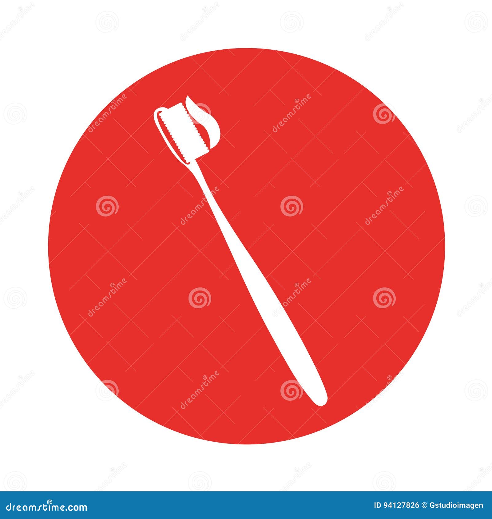 Round Icon Toothbrush Cartoon Stock Vector - Illustration of dental ...