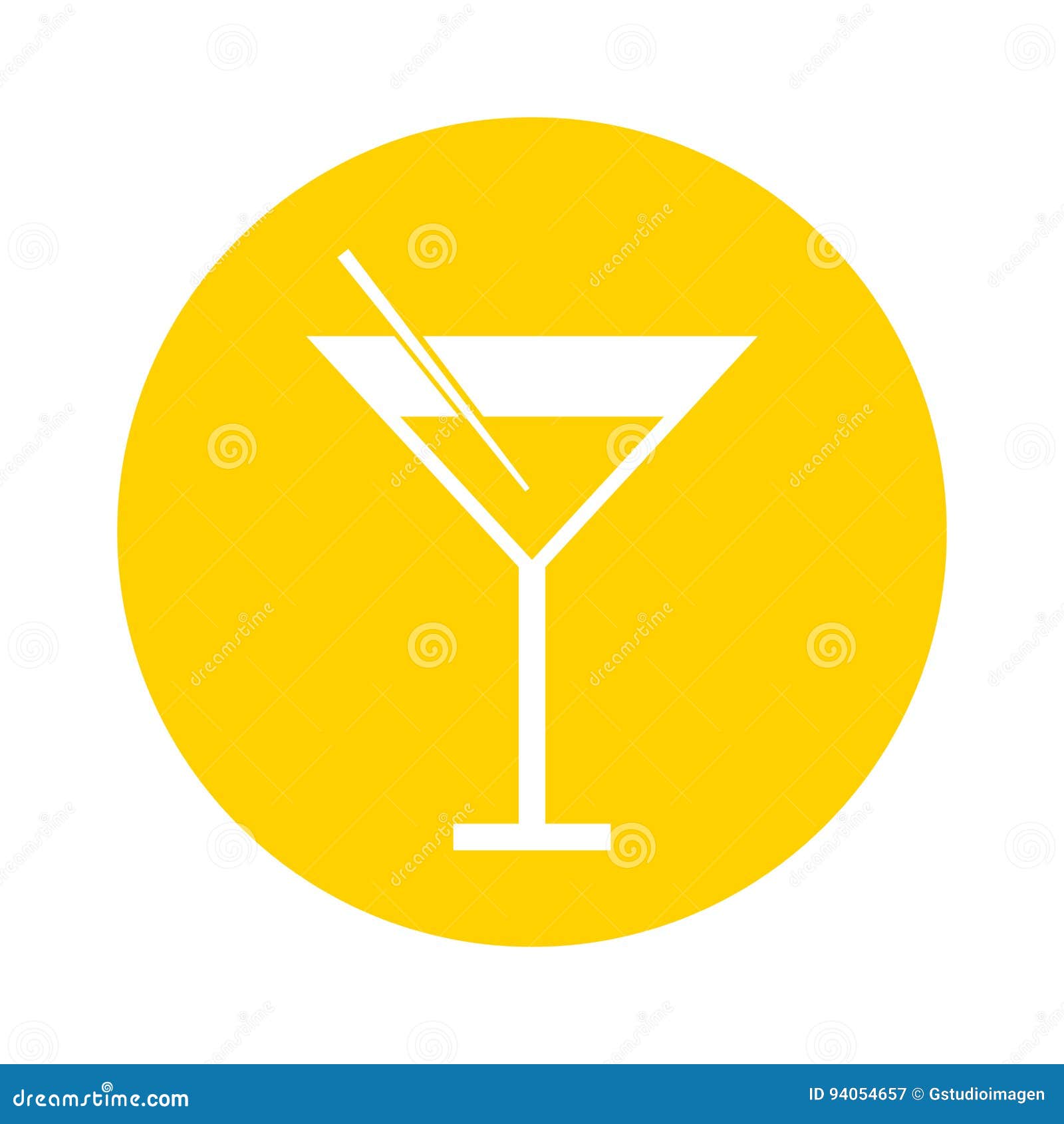 Round Icon Yellow Cocktail Cartoon Stock Vector - Illustration of juice ...