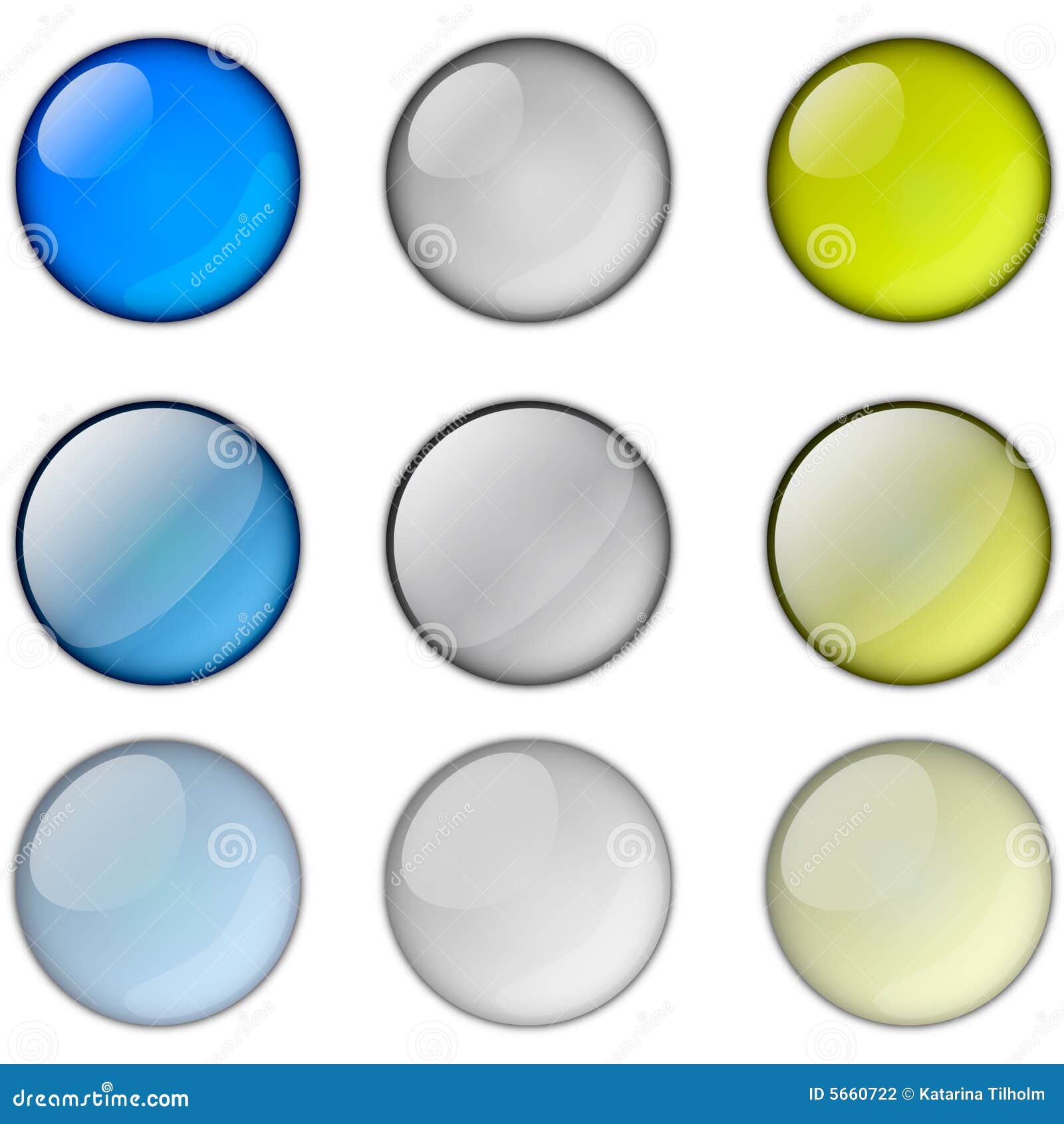 Set Of Round Icons On The Dark Background Cartoon Vector ...