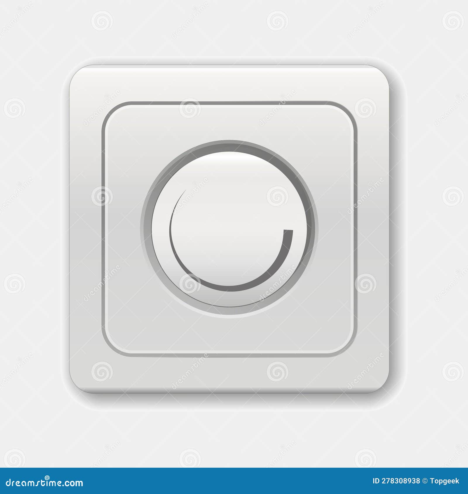 Round Illumination Switch. Switch Minimalist Style Isolated on a White ...