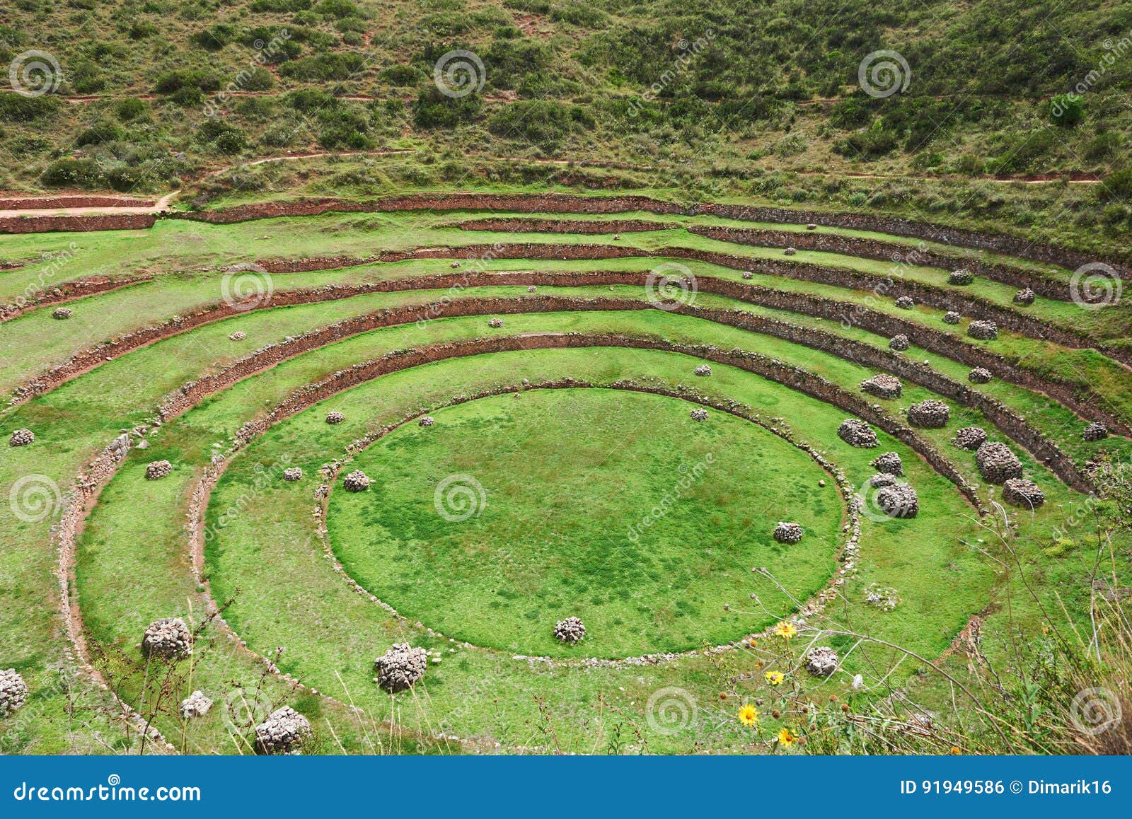 Round Inca Circlular Terraces Stock Photo - Image of archeology ...