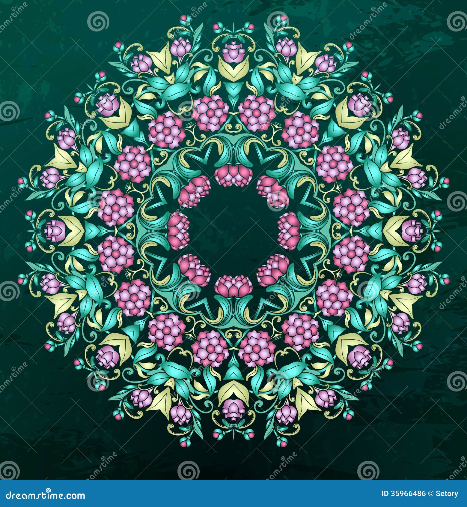 Round Indian color pattern stock vector. Illustration of pattern - 35966486