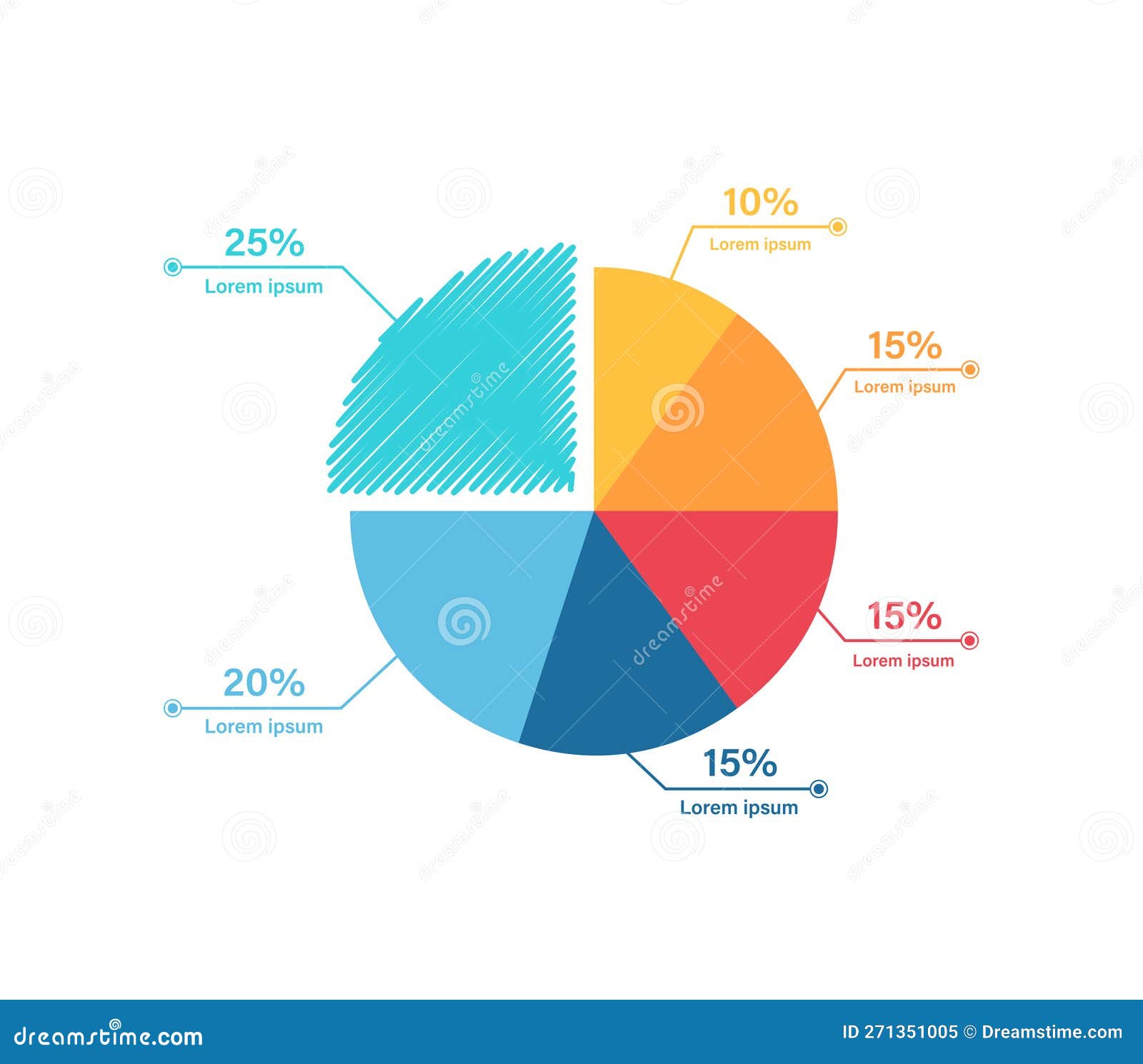 Round Infographic Chart Template for Your Presentation. Business Pie ...
