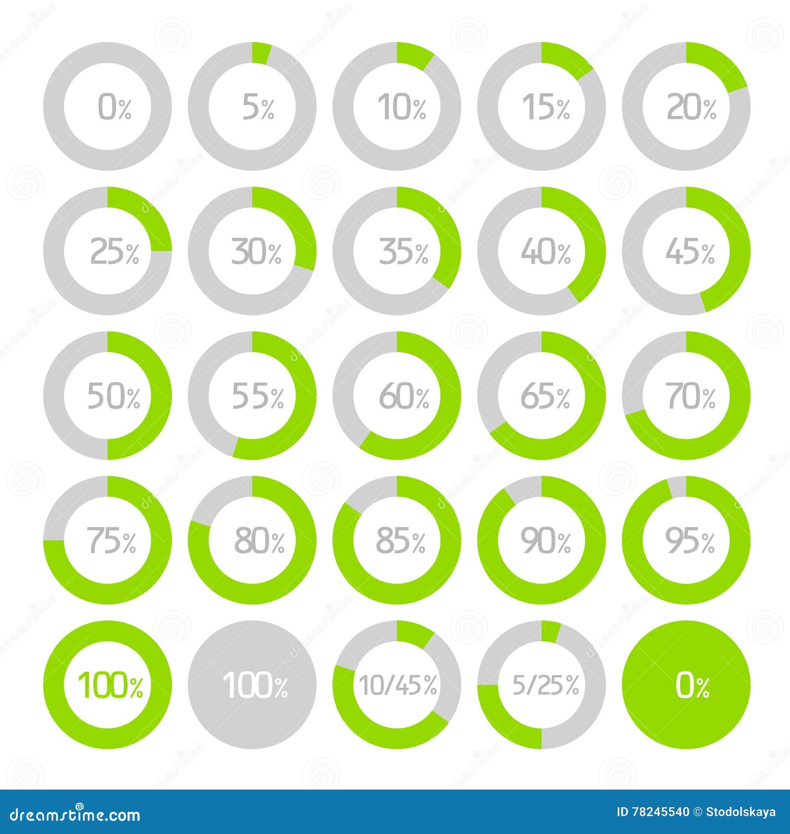Round Infographic Elements and Pie Charts Stock Vector - Illustration ...