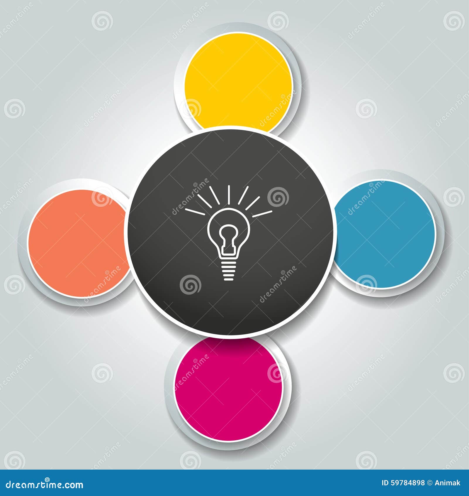 Round Infographic 4 Steps Net Flow Chart. Diagram, Graph, Chart ...