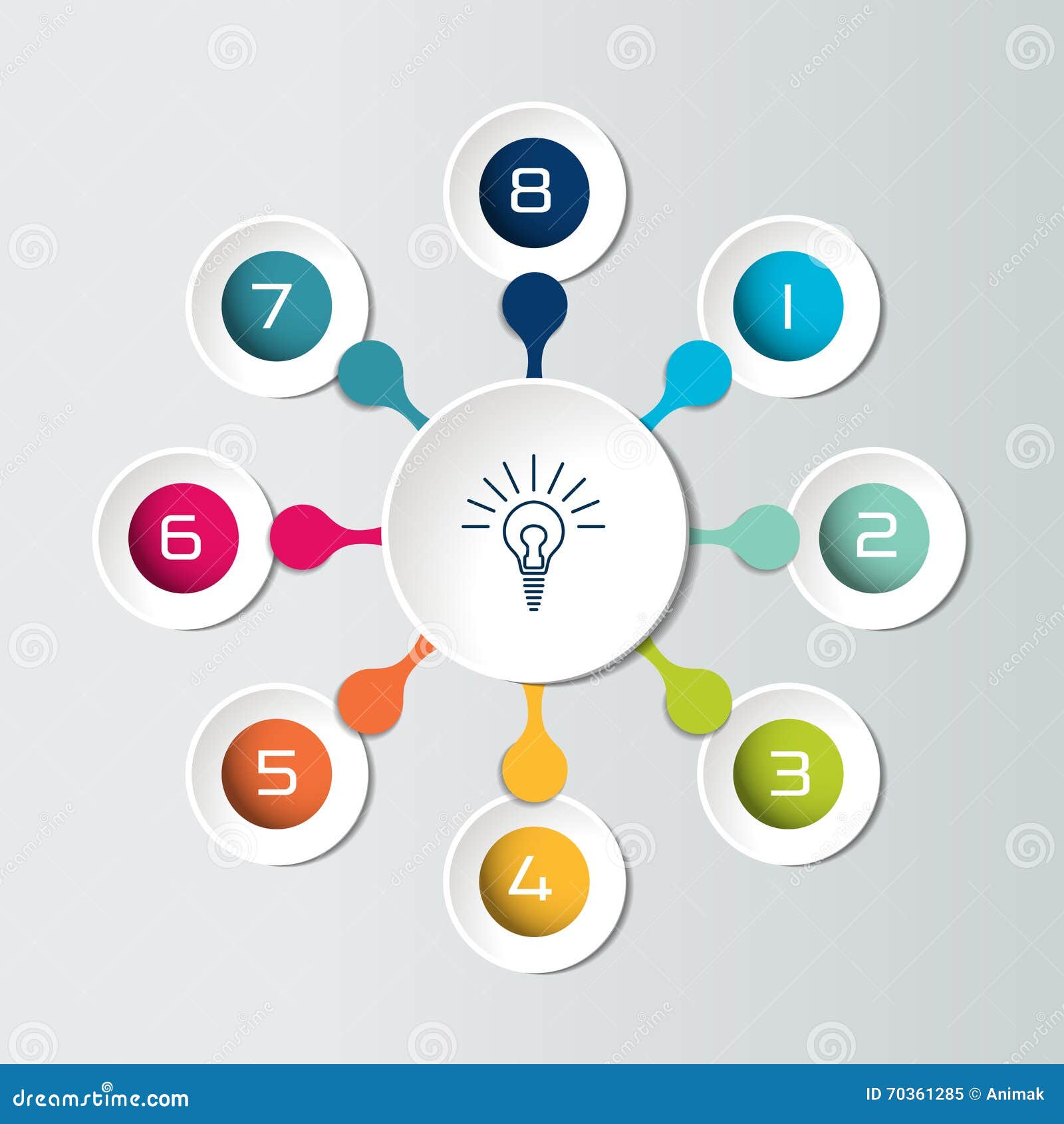 Round Infographic 8 Steps Net Flow Chart. Diagram, Graph, Chart ...