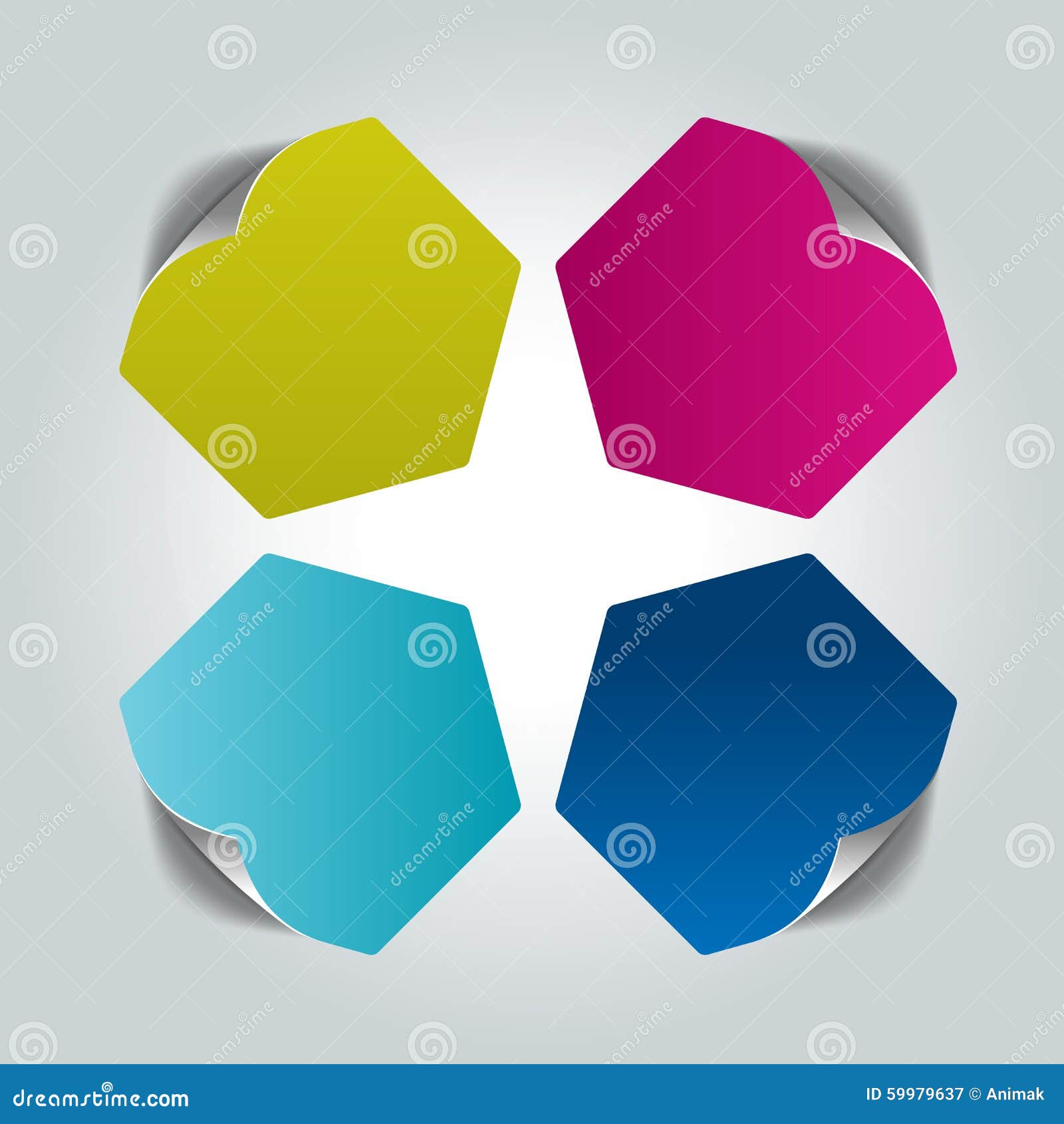 Round Infographic 4 Steps Template. Diagram, Banner Template without ...