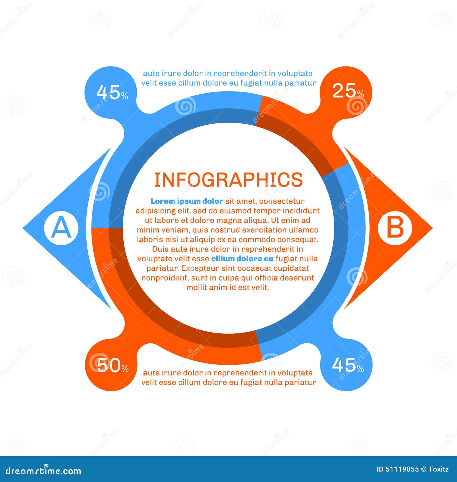 Round Infographics with Percentage. Stock Vector - Illustration of ...