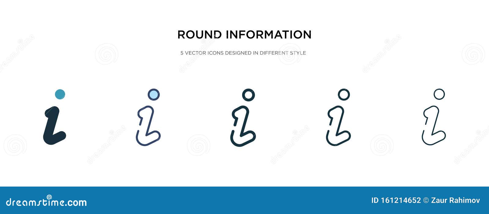 Round Information Button Icon in Different Style Vector Illustration ...
