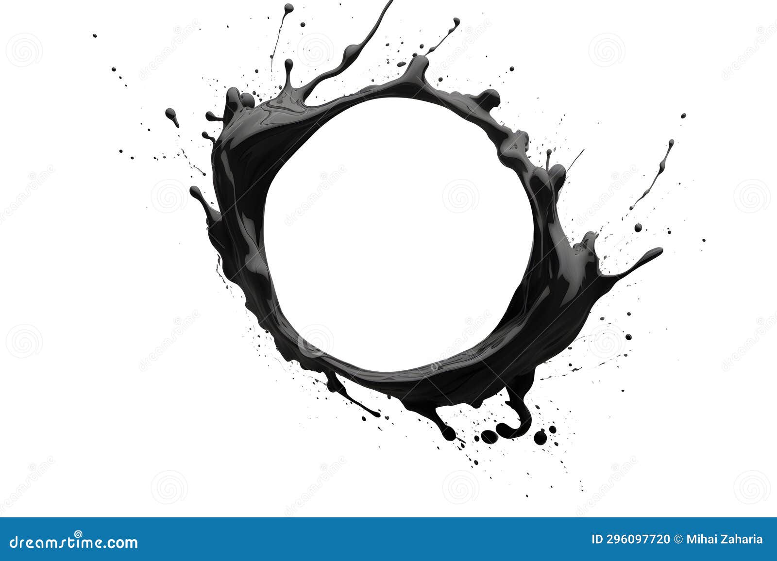 Round Ink Splash Wave Isolated on White Background. Generative AI Stock ...