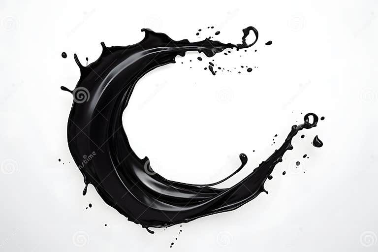 Round Ink Splash Wave Isolated on White Background. Generative AI Stock ...