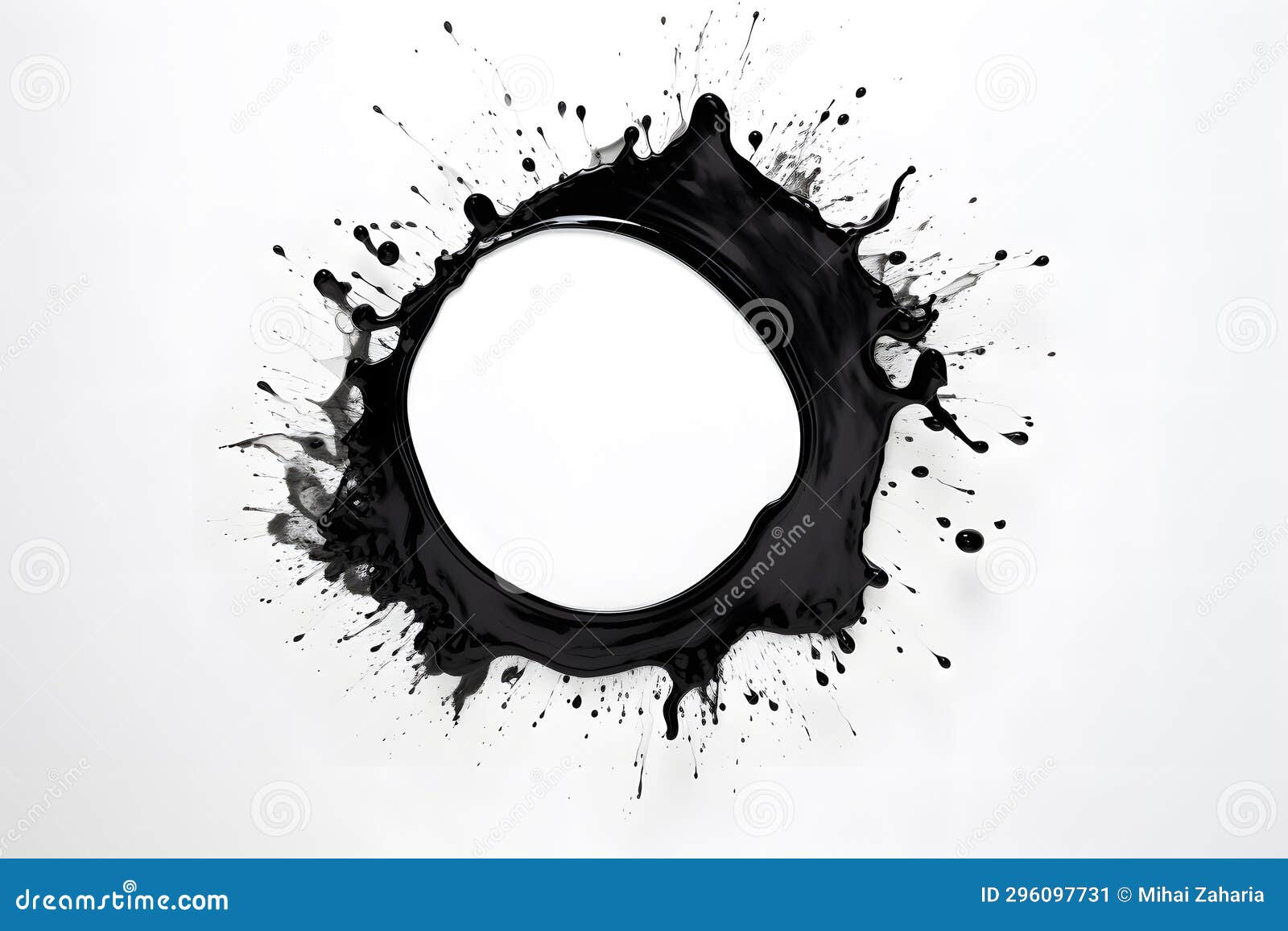 Round Ink Splash Wave Isolated on White Background. Generative AI Stock ...